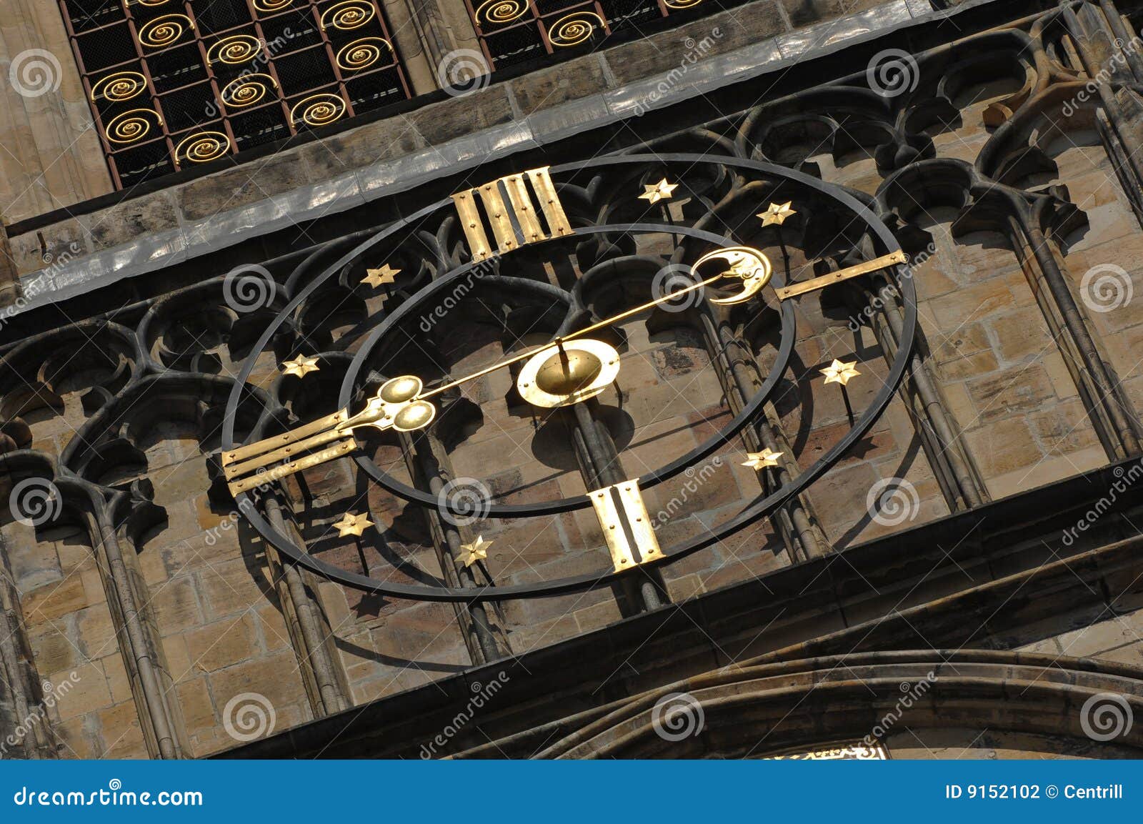 Prague St. Vitus Cathedral Clock Stock Photo - Image of christianity ...