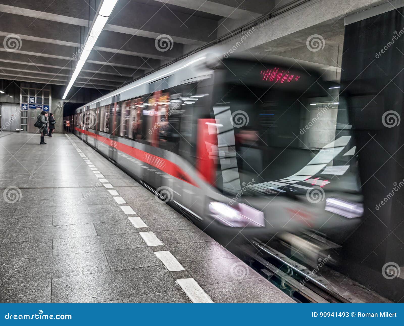 Prague subway train stock image. Image of prague, tourism - 90941493