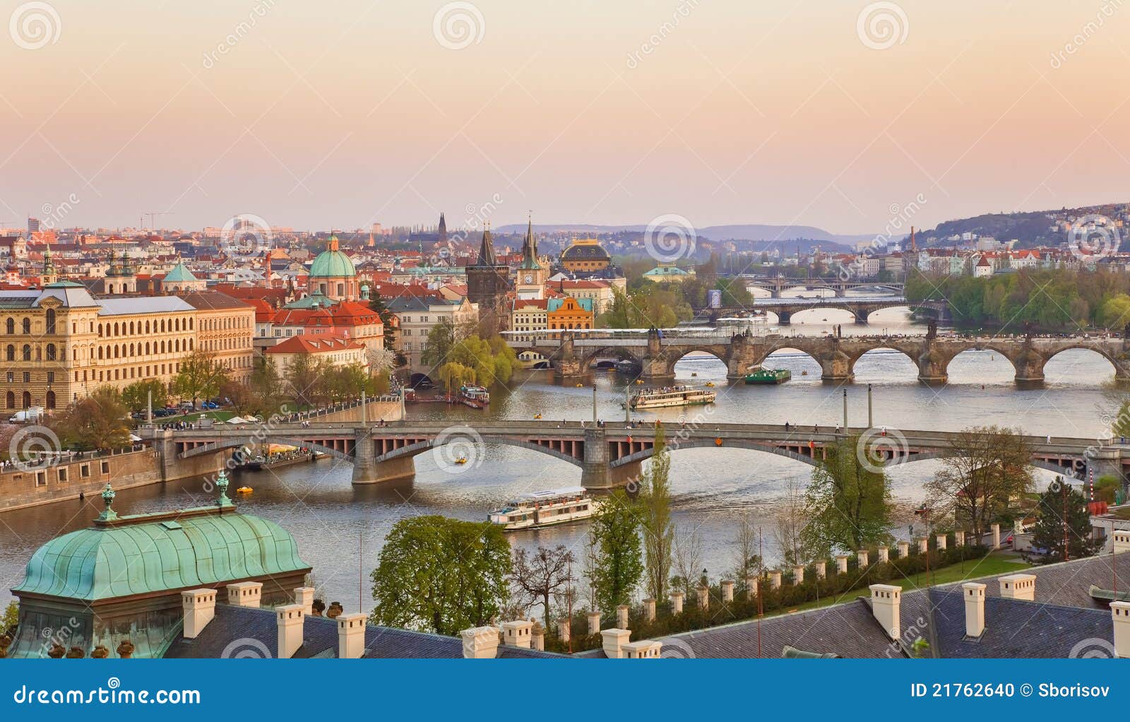 Prague at sunset stock photo. Image of famous, europe - 21762640