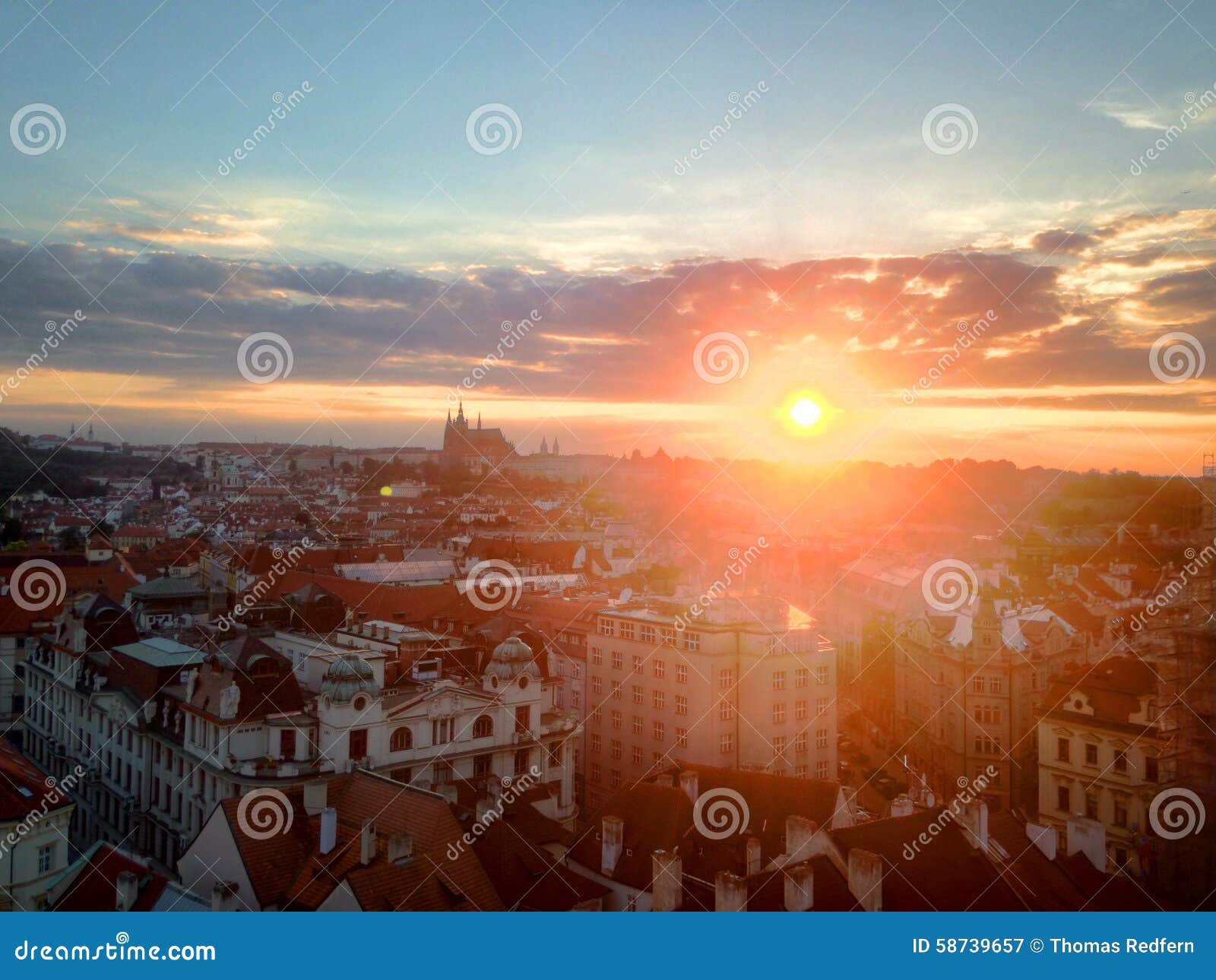 Prague sunset stock image. Image of prague, skyline, sunset - 58739657