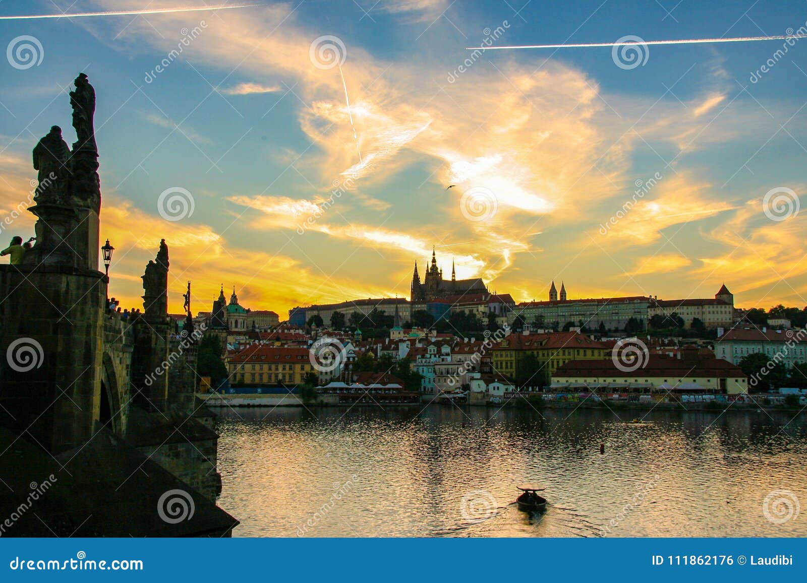 Prague on sunset editorial photo. Image of republic - 111862176