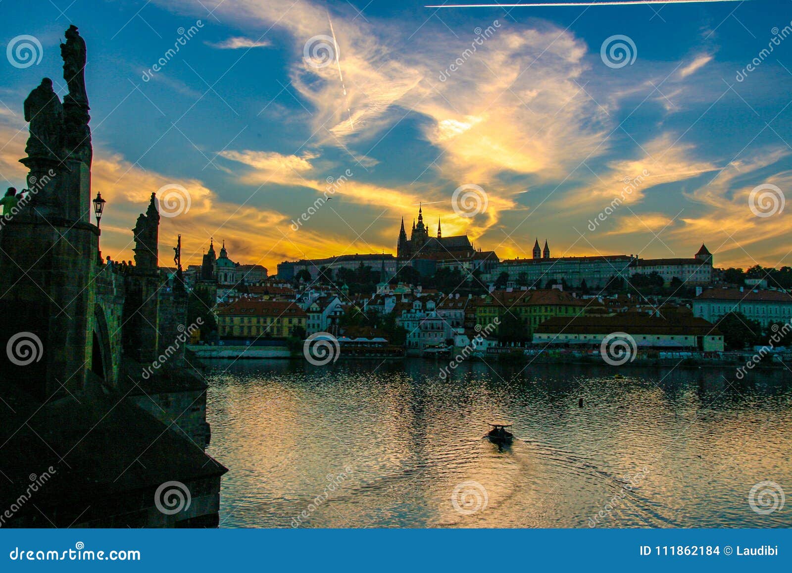 Prague on sunset editorial stock image. Image of royal - 111862184
