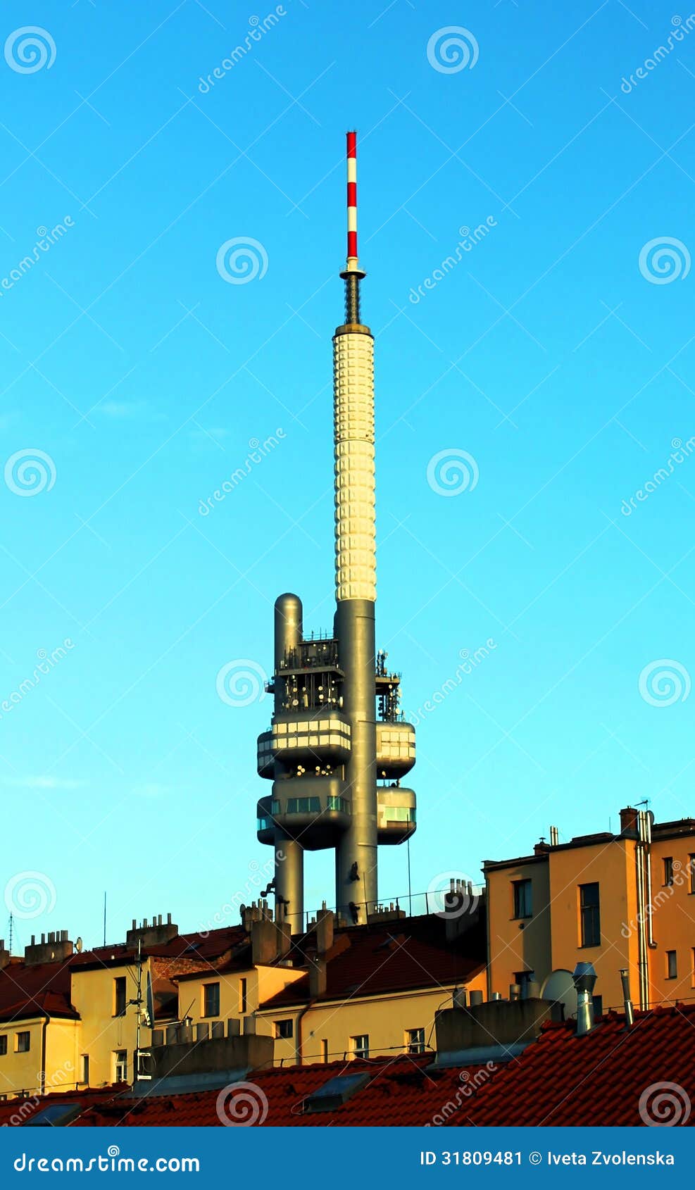 Prague television tower stock image. Image of satellite - 31809481