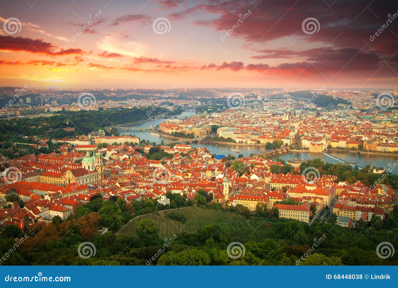 Prague from the top stock photo. Image of historical - 68448038