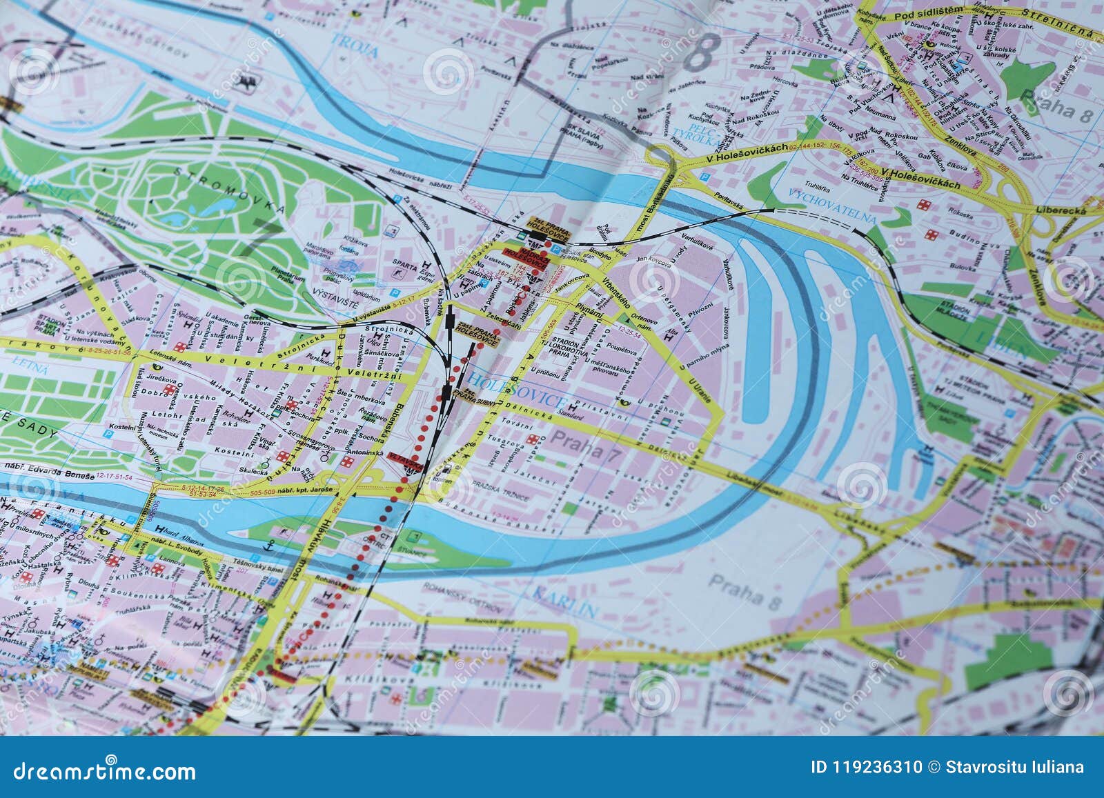Prague Tourist Guide, Detailed Map Editorial Image - Image of detailed ...