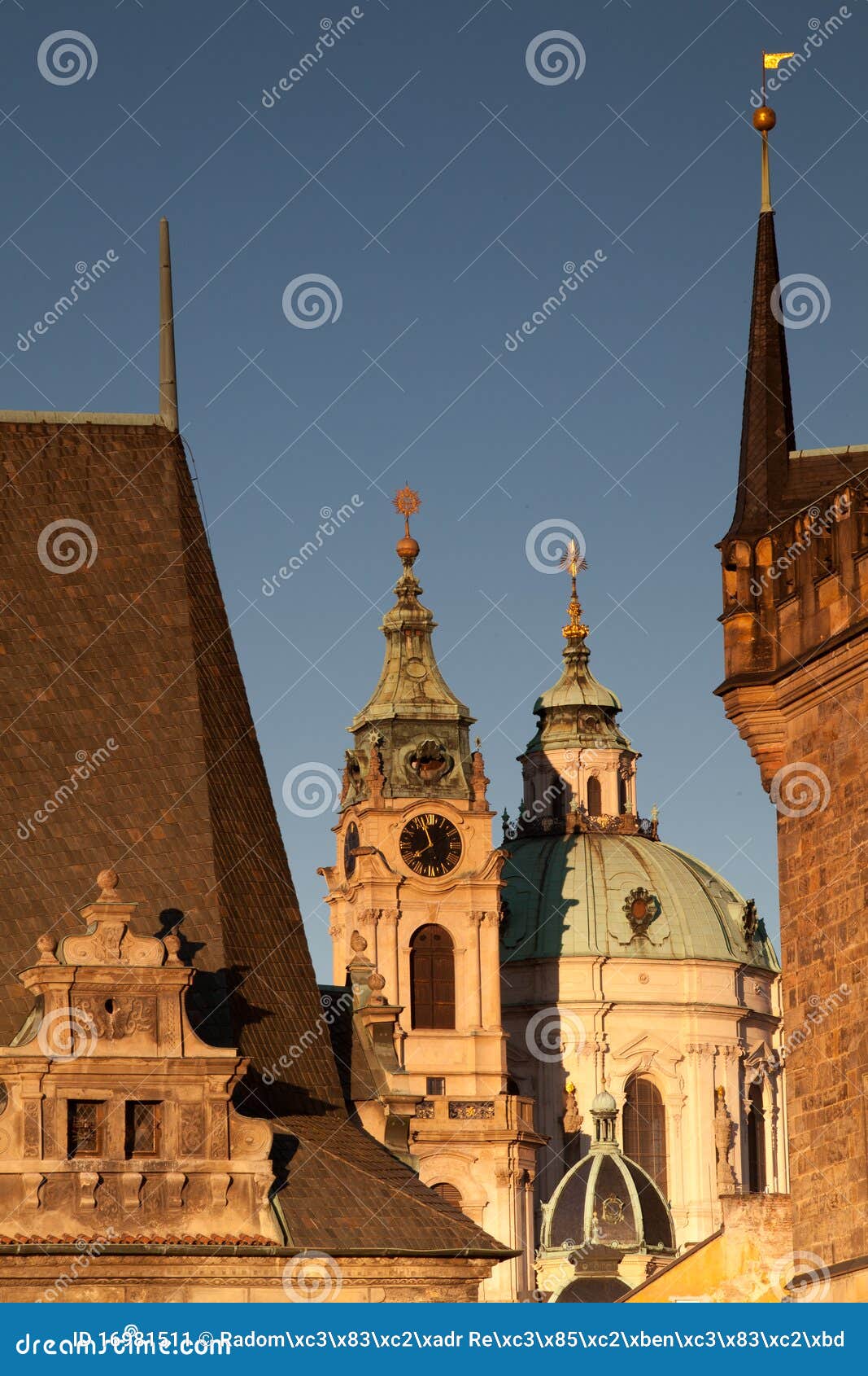 Prague towers stock image. Image of night, building, central - 16981511