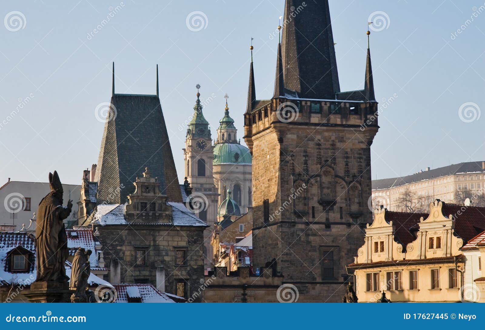 Prague towers stock image. Image of medieval, republic - 17627445