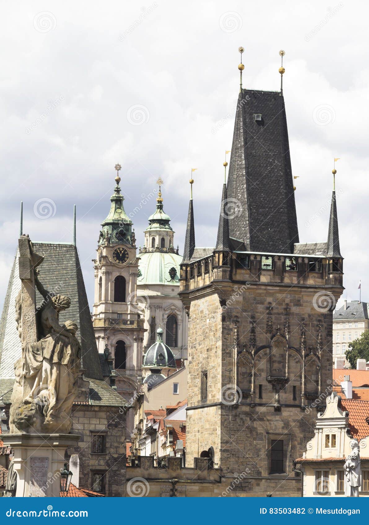 Prague towers stock photo. Image of bridge, republic - 83503482