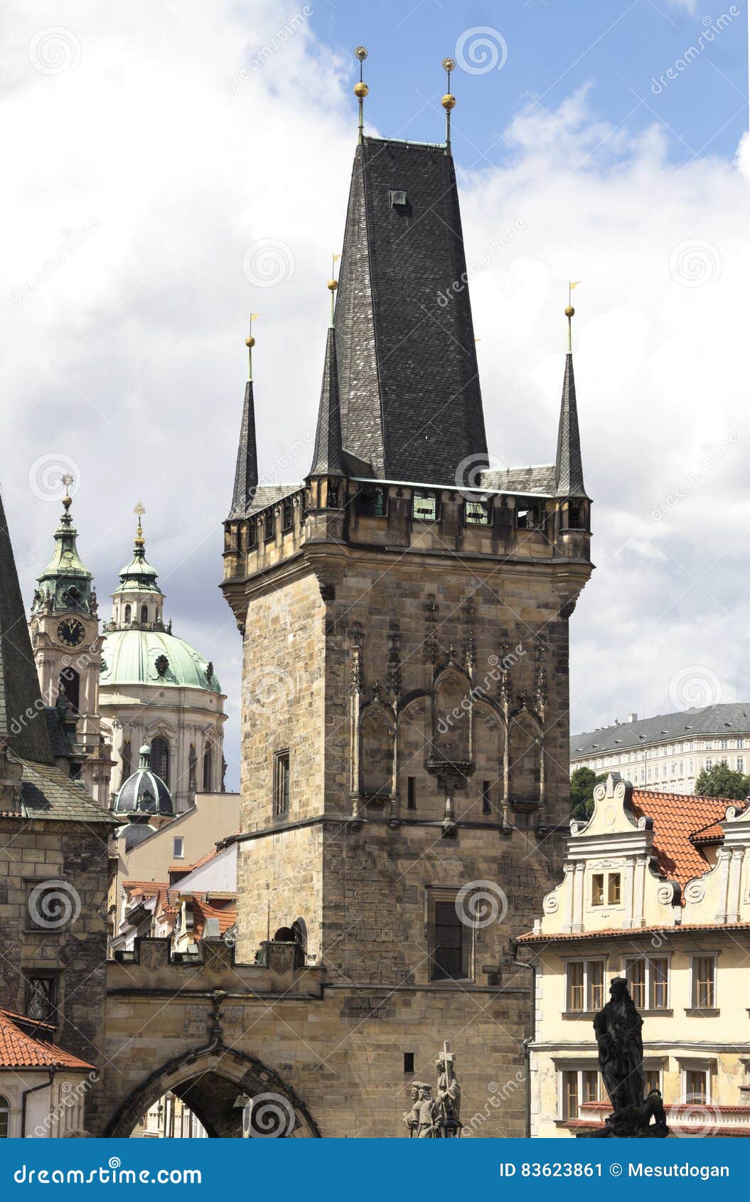 Prague towers stock image. Image of statue, republic - 83623861