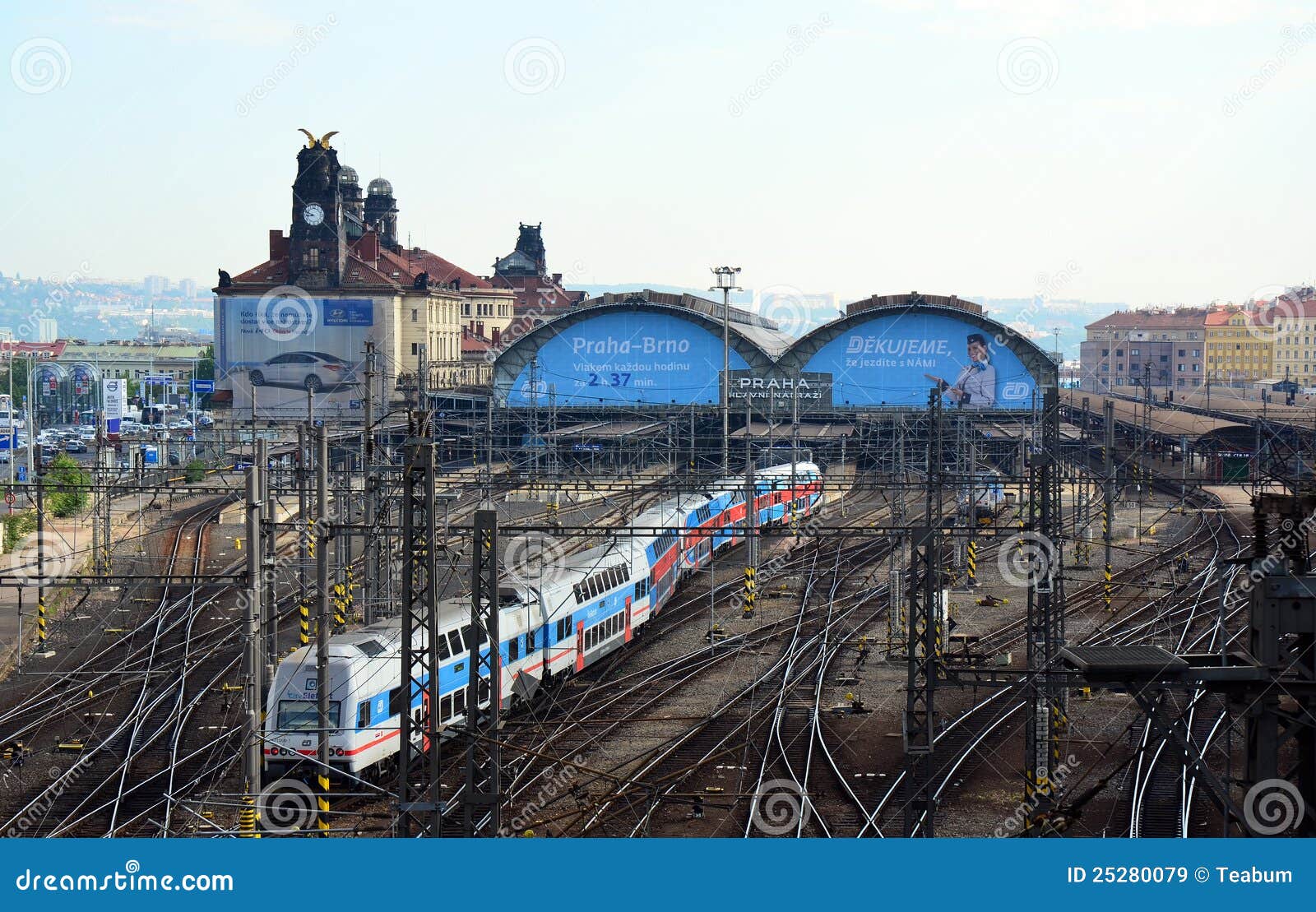Prague Train Station, City Elephant Train Editorial Stock Image - Image ...