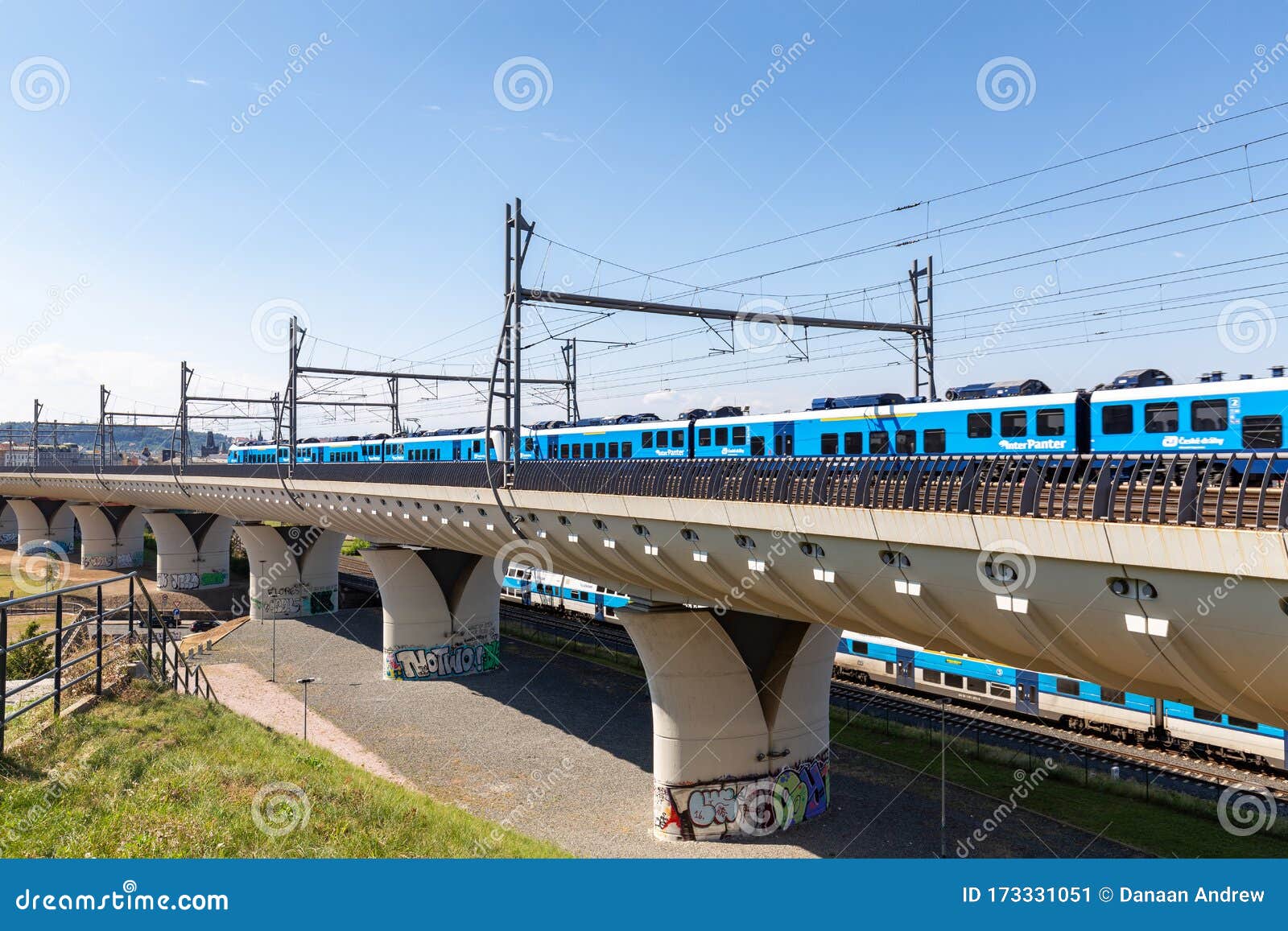 Prague Train Tracks stock image. Image of cityscape - 173331051
