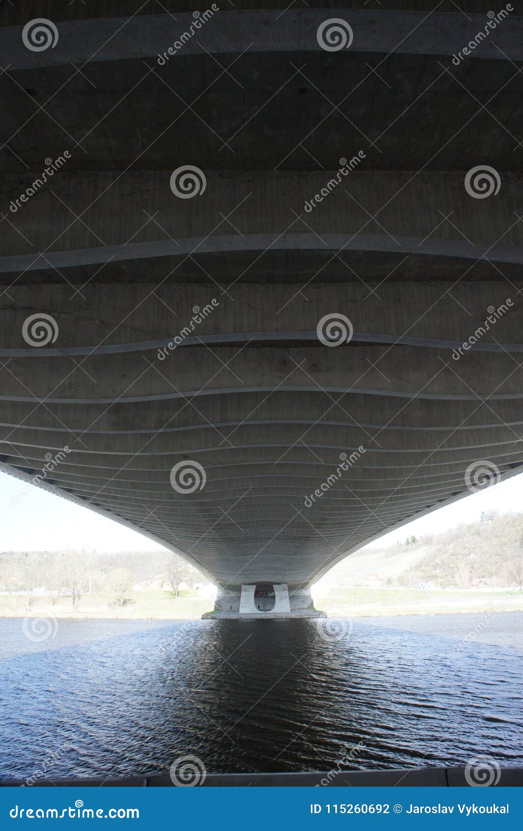 Prague Troja Bridge - Bottom Part, Modern Architecture, Bowstring Arch ...