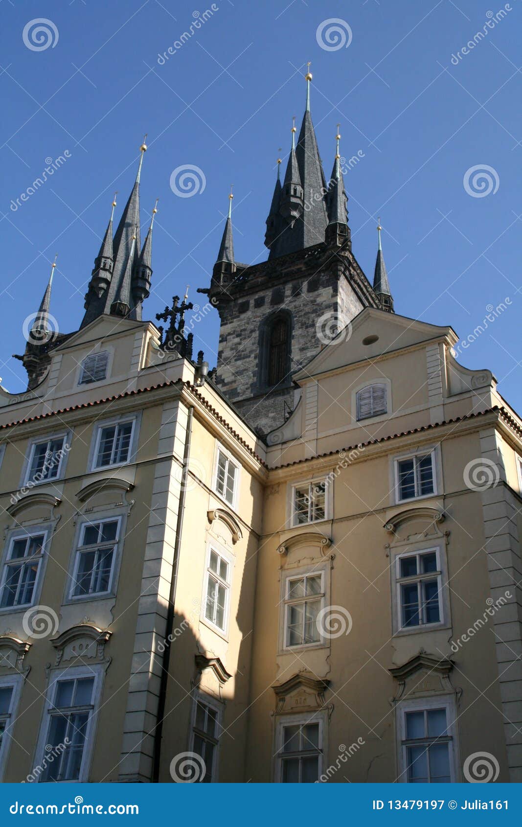 Prague. Tyn Cathedral stock image. Image of religious - 13479197