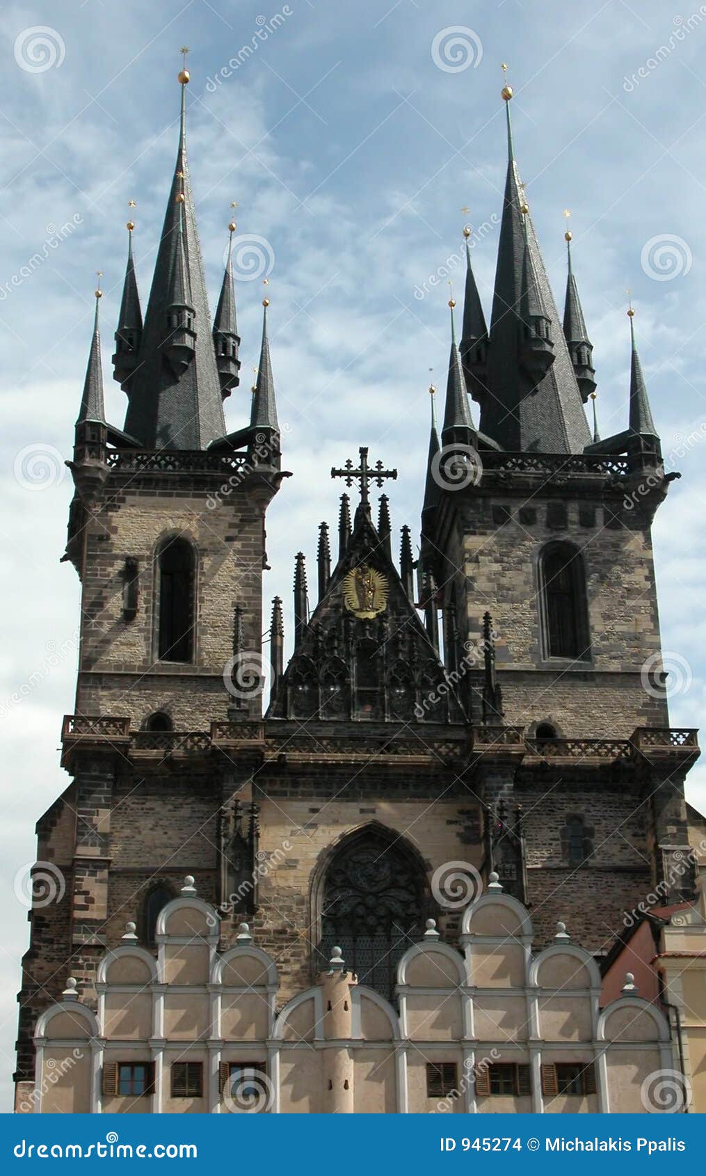 Prague Tyn Cathedral stock photo. Image of medieval, european - 945274