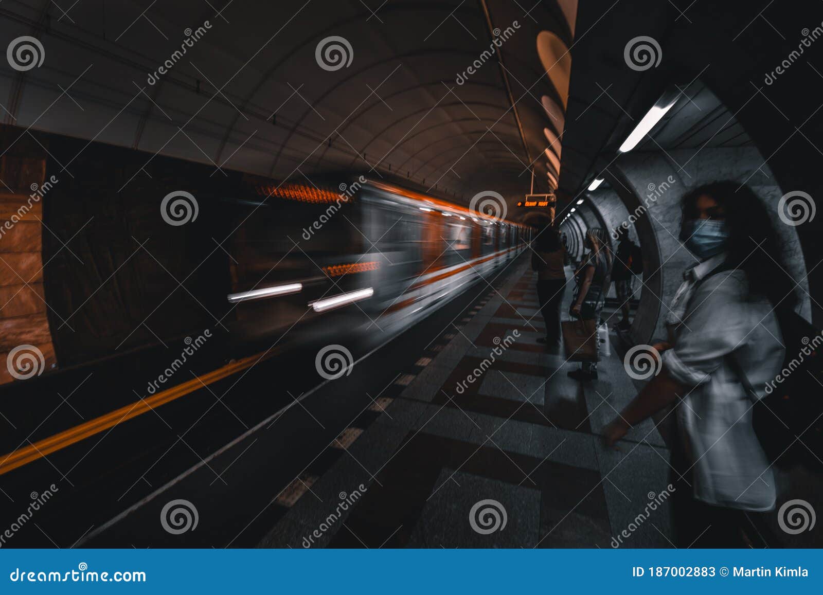 Prague Underground Train Approaching Editorial Stock Photo - Image of ...