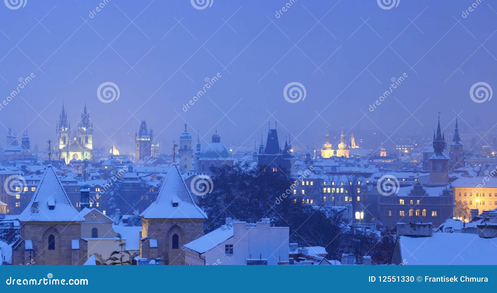 Prague in winter stock photo. Image of bohemia, prague - 12551330