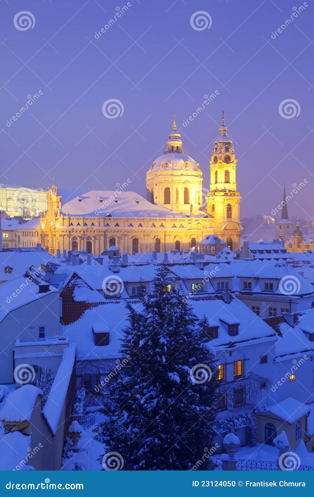 Prague in winter stock photo. Image of europe, prague - 23124050