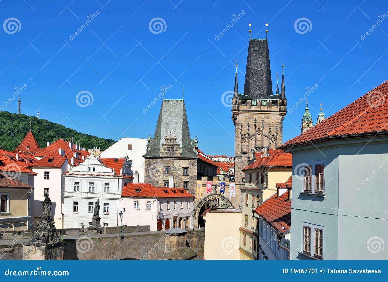 Praha, Lesser Town Towers stock image. Image of mala - 19467701