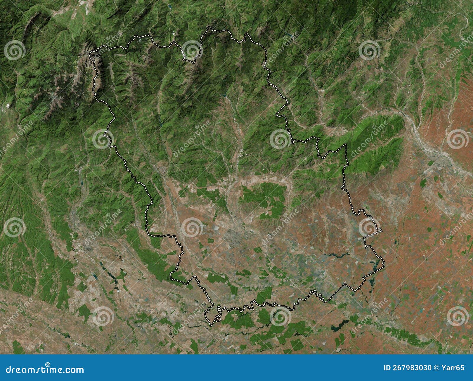 Prahova, Romania. High-res Satellite. No Legend Stock Illustration ...