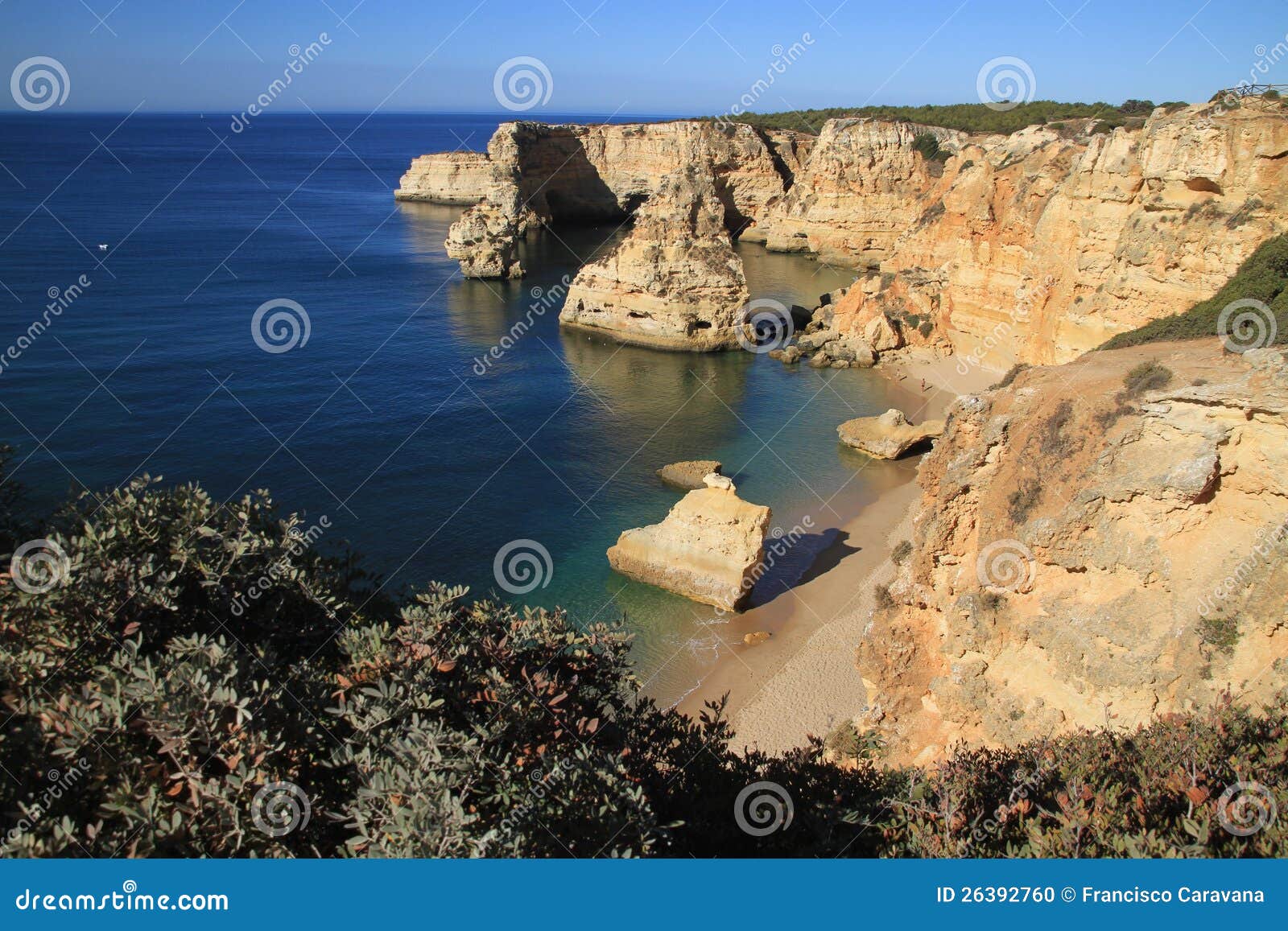 Praia da Marinha stock photo. Image of vacations, seascape - 26392760