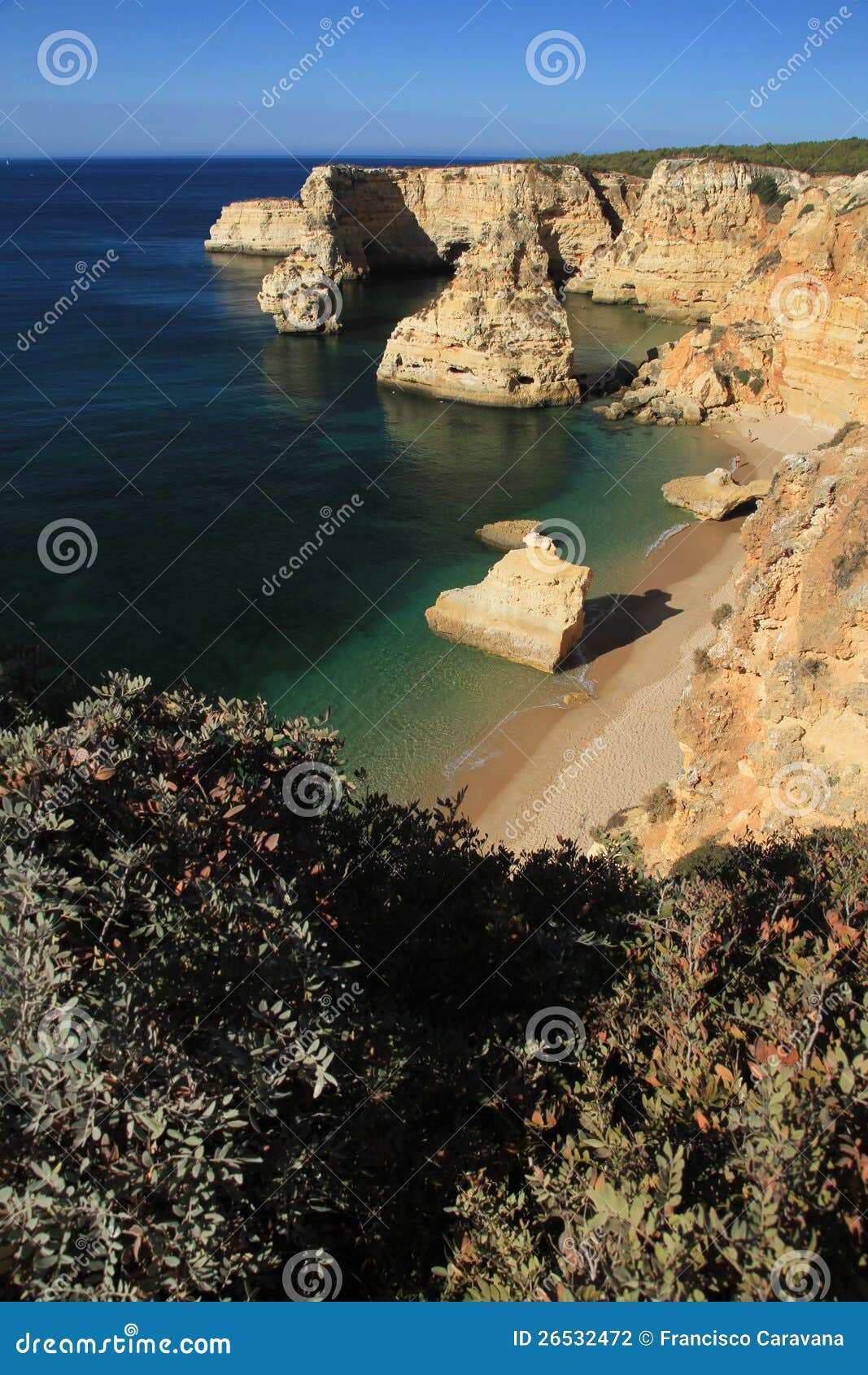 Praia da Marinha stock photo. Image of portugal, angle - 26532472