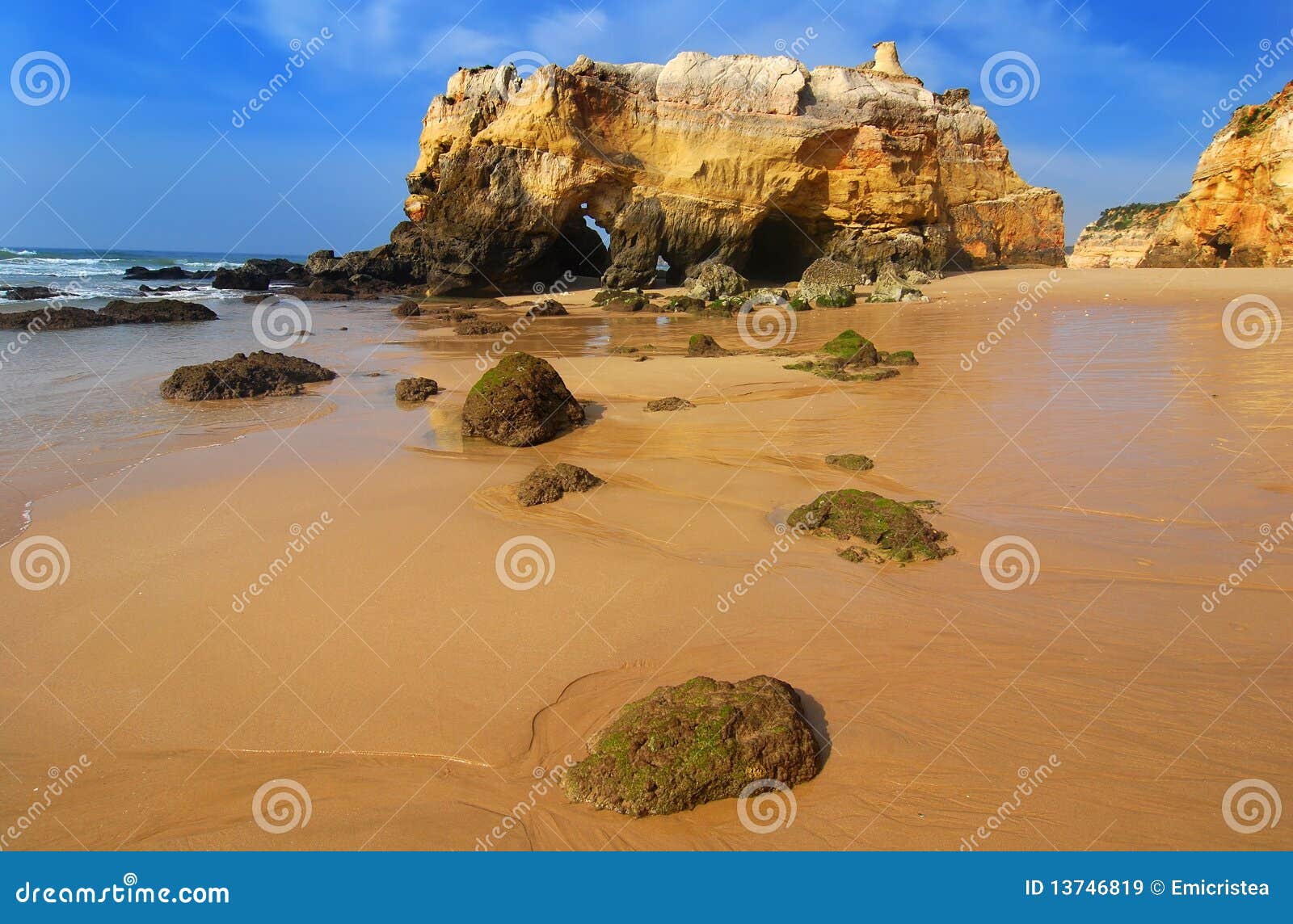 Praia Da Rocha Beach, Portugal Stock Image - Image of paradise ...