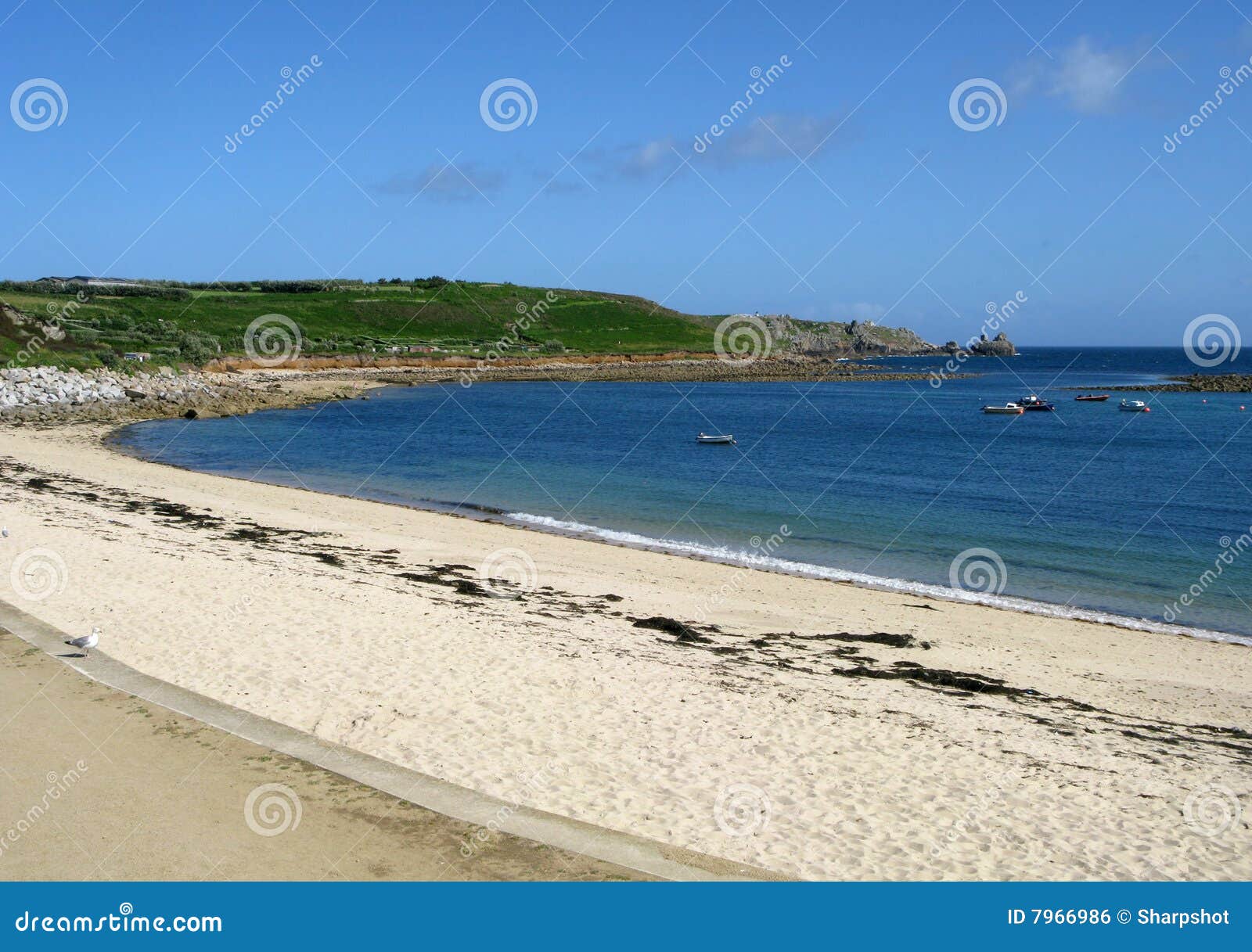 Praia De Porthcressa, Ilhas Do St. Mary De Scilly. Foto de Stock ...
