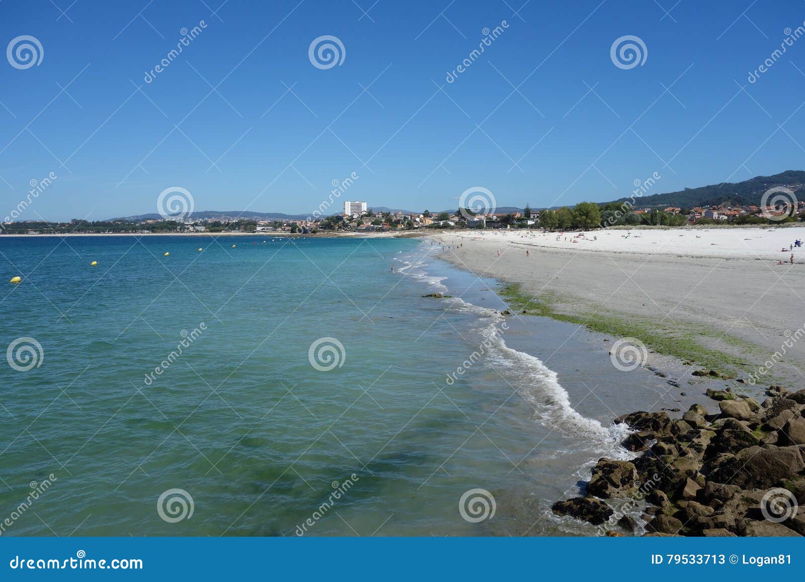Praia de Samil, Vigo Spain imagem de stock. Imagem de europa - 79533713