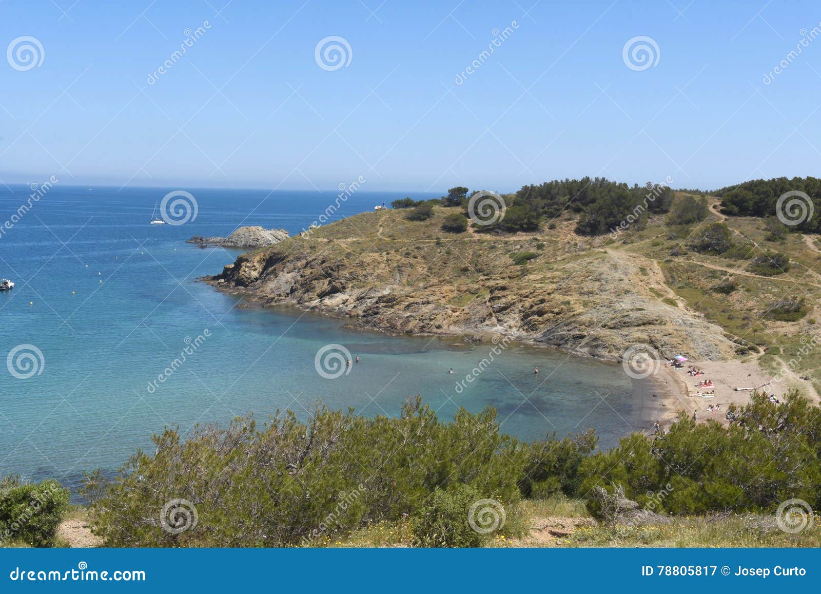 Praia Do Cabo De Ras Em Colera, Costa Brava, Imagem de Stock - Imagem ...