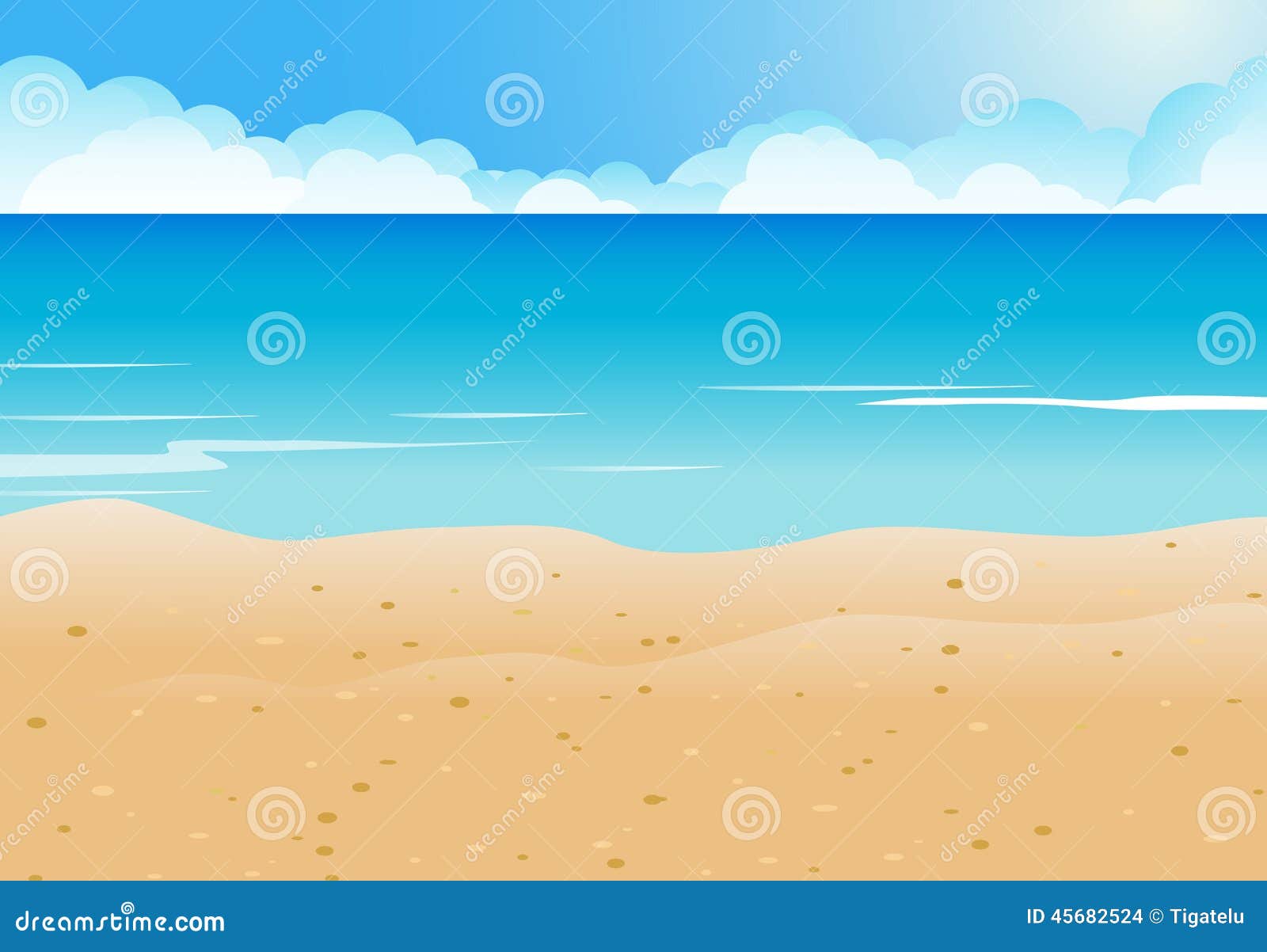 Praia e fundo azul do mar ilustração do vetor. Ilustração de surfe ...