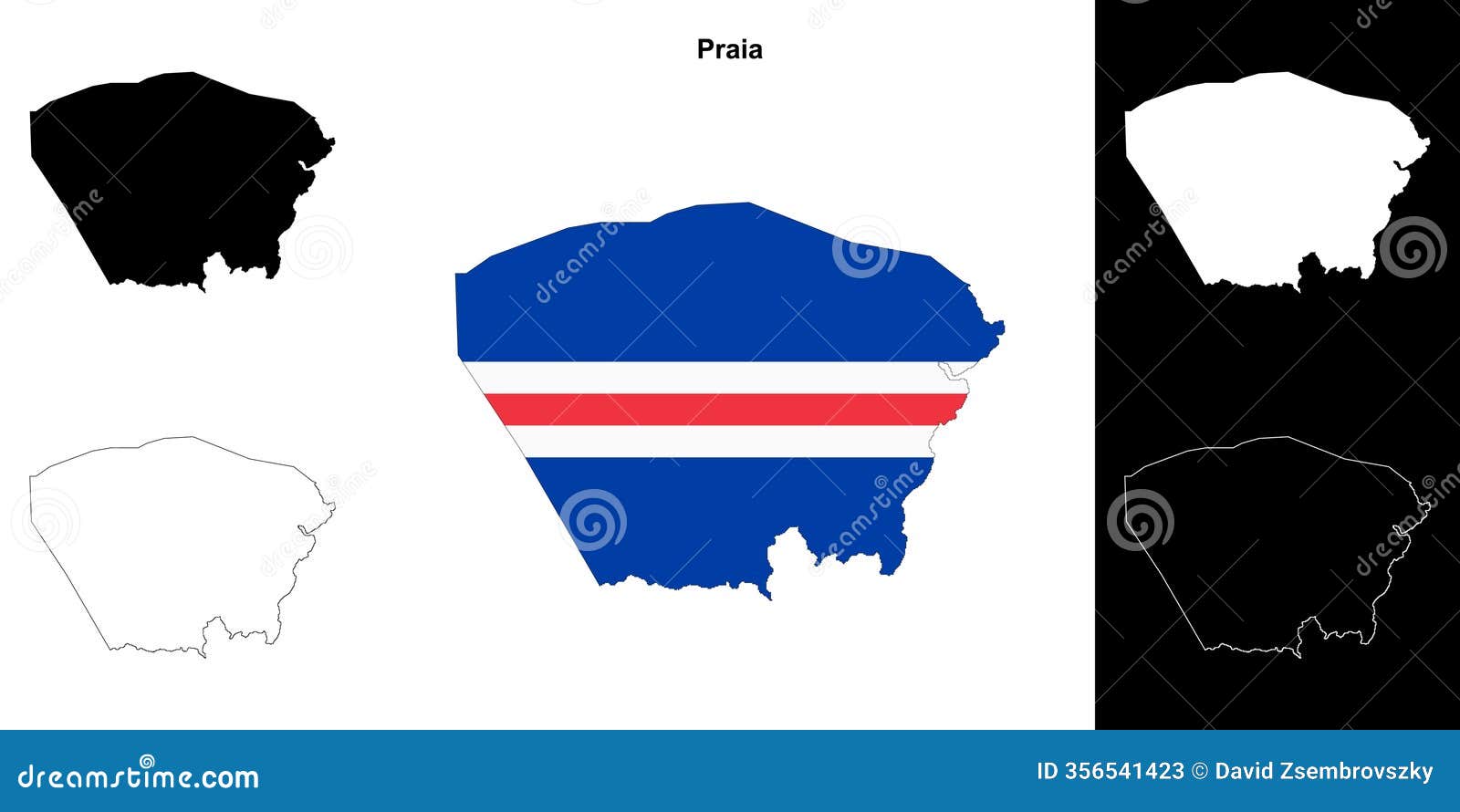 Praia ,Cabo Verde.detail Streets Roads Map With Location Pin Cartoon ...