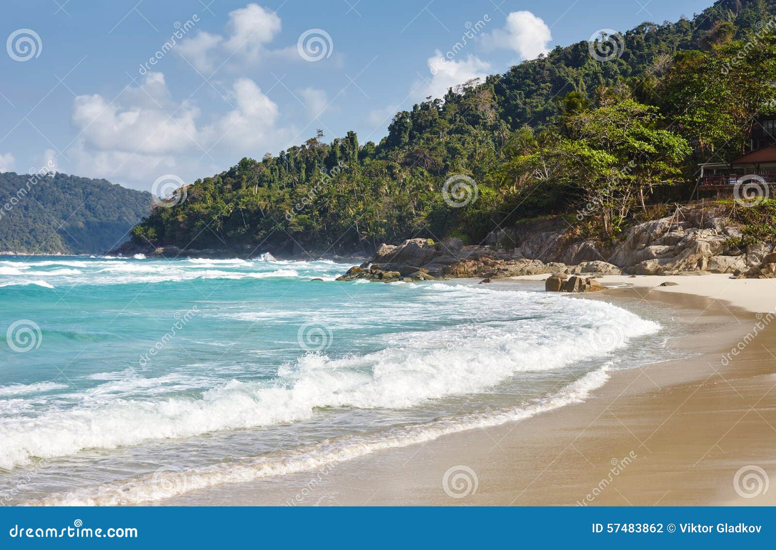 Praia tropical foto de stock. Imagem de tranquilo, sunlight - 57483862