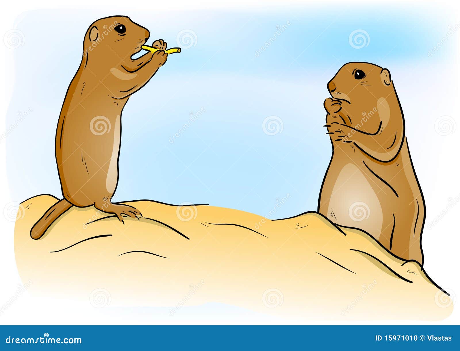 A Set Of Prairie Dogs Cynomys Gunnisoni In Different Poses Cartoon ...