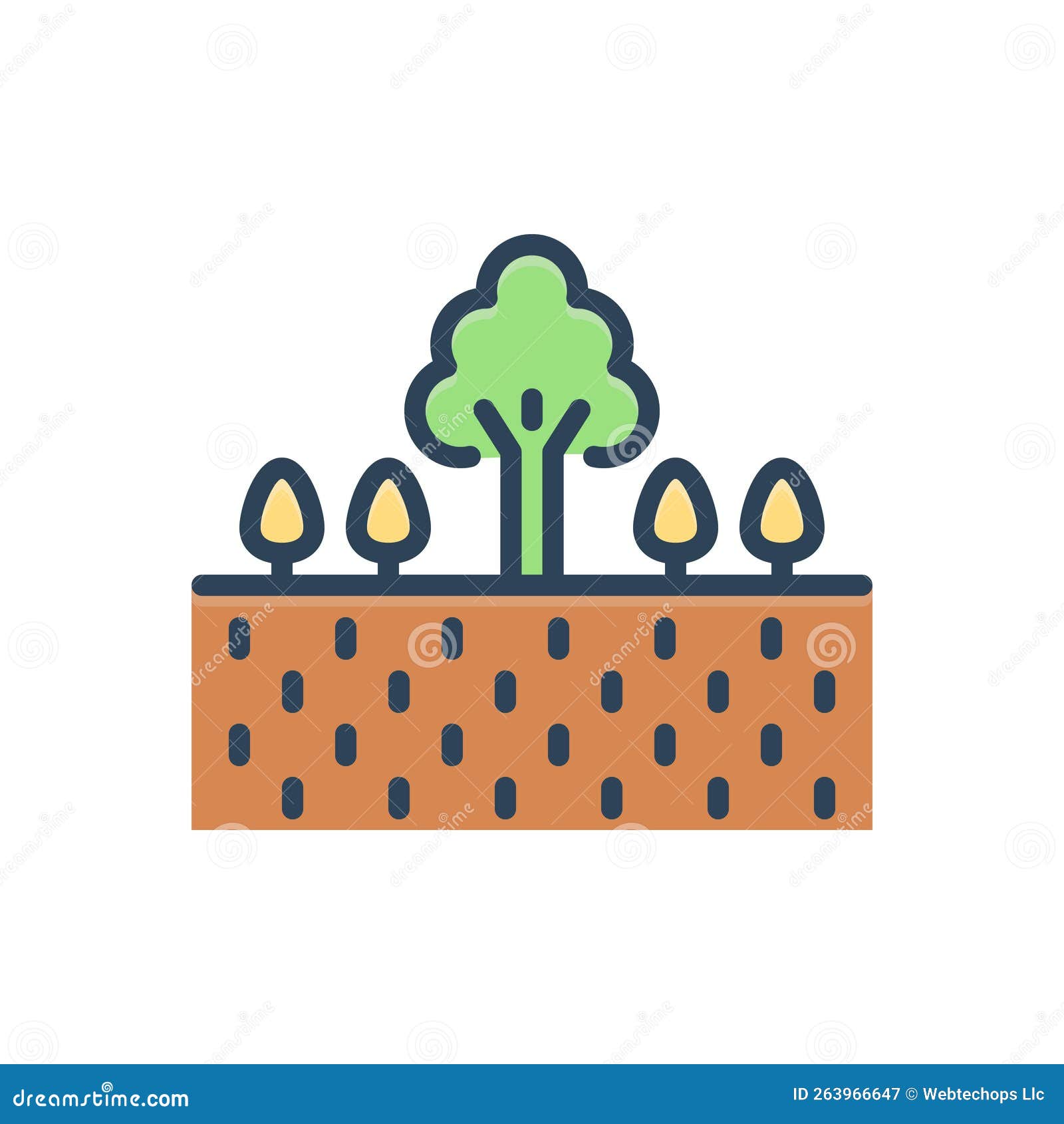 Color Illustration Icon for Prairie, Campestral and Meadow Stock ...