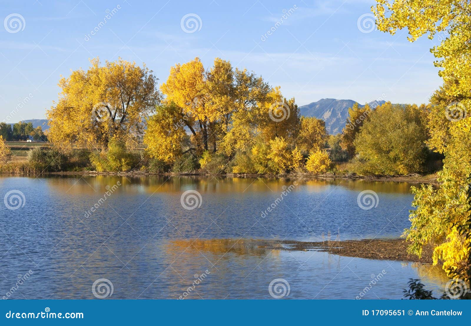 Prairie Lake in Autumn stock image. Image of reflections - 17095651
