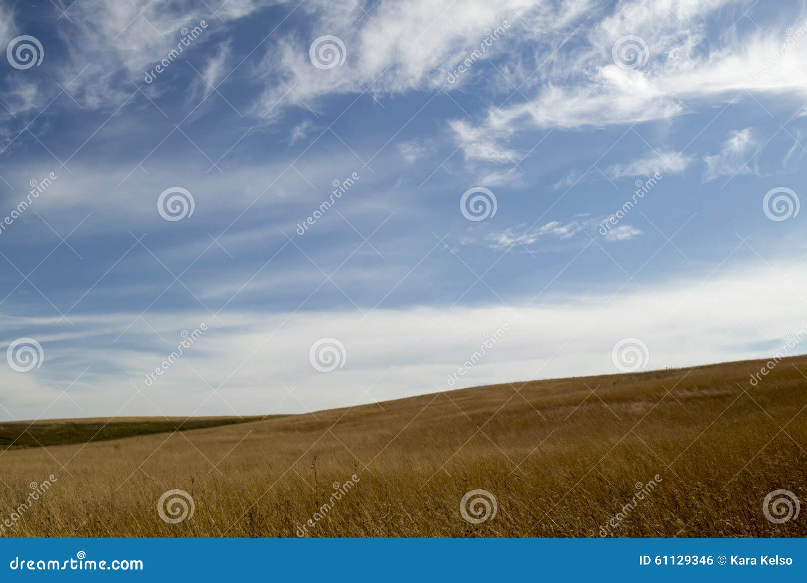 Prairie Landscape with Blue Sky Stock Photo - Image of landscape, fall ...