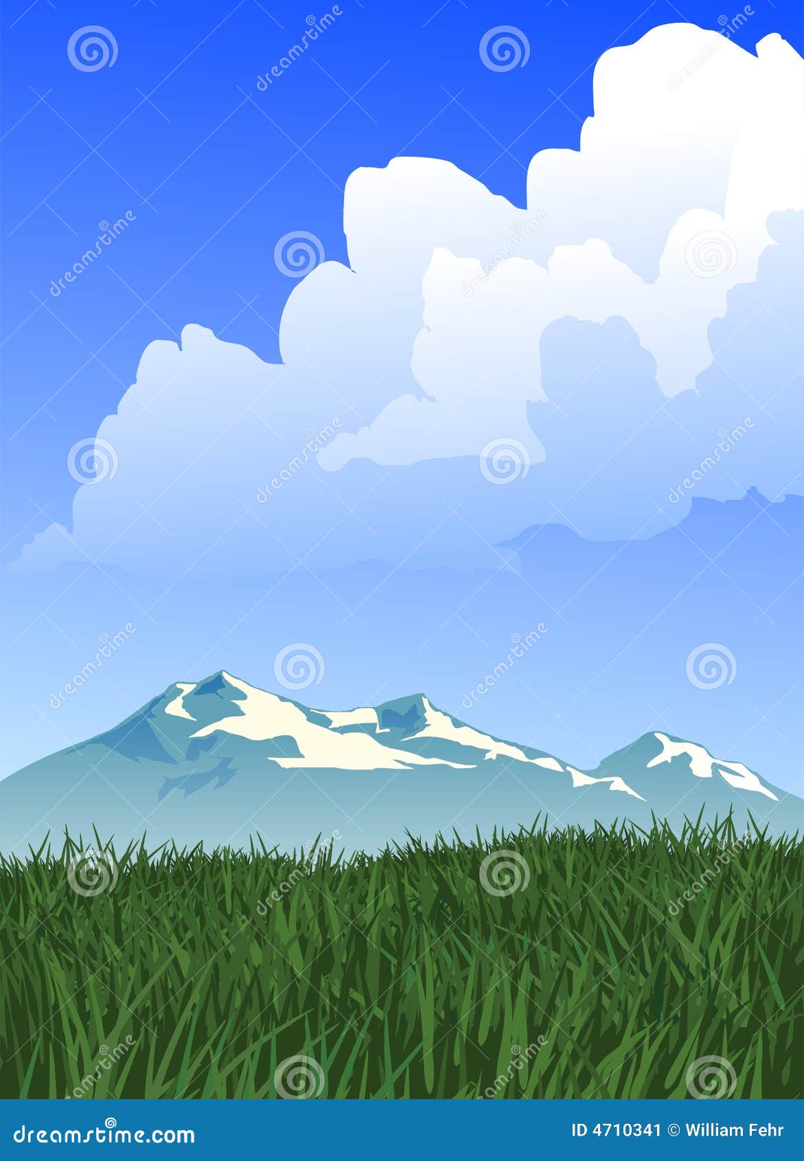 Prairie and Mountain Landscape Stock Vector - Illustration of spring ...