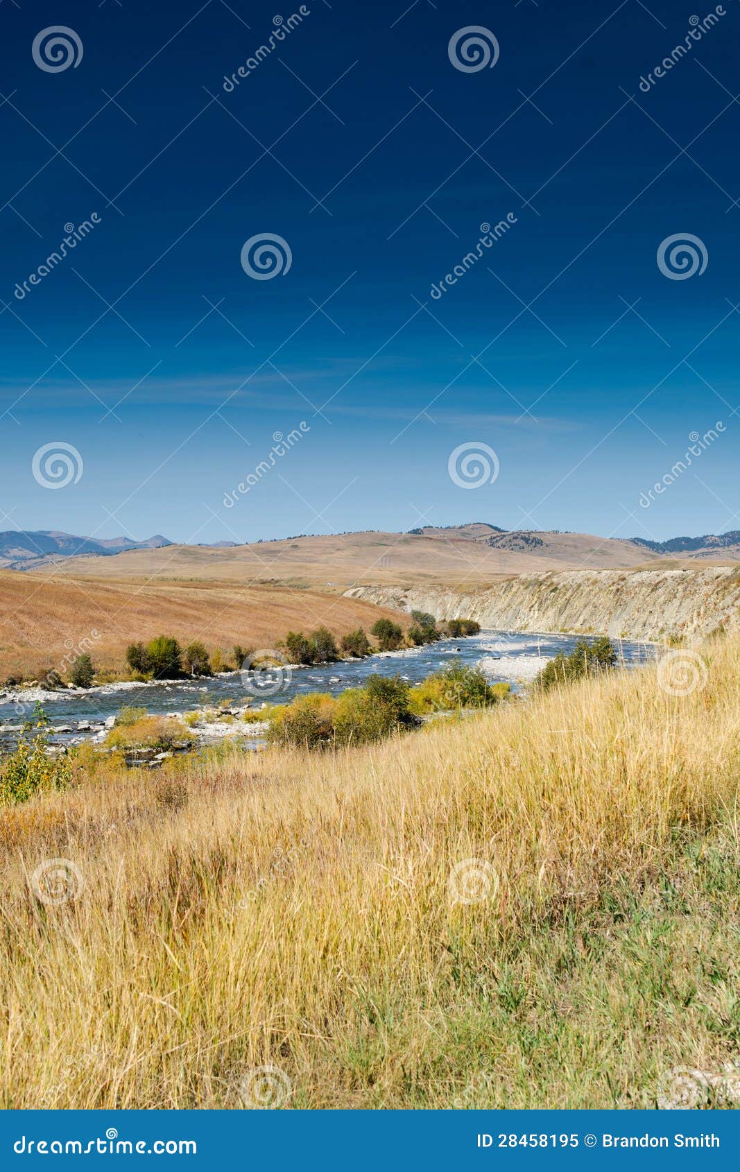 Prairie River stock image. Image of autumn, field, river - 28458195