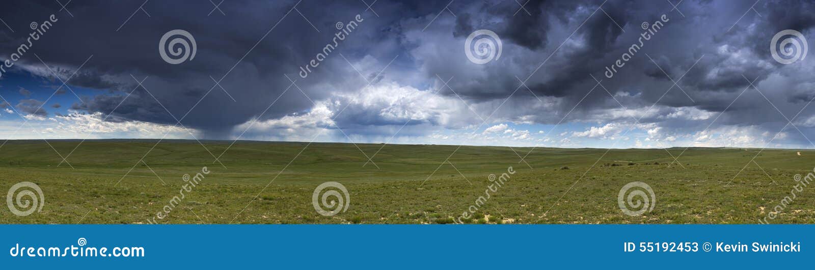 Prairie Thunderstorm Panoramic Stock Image - Image of clouds, grass ...