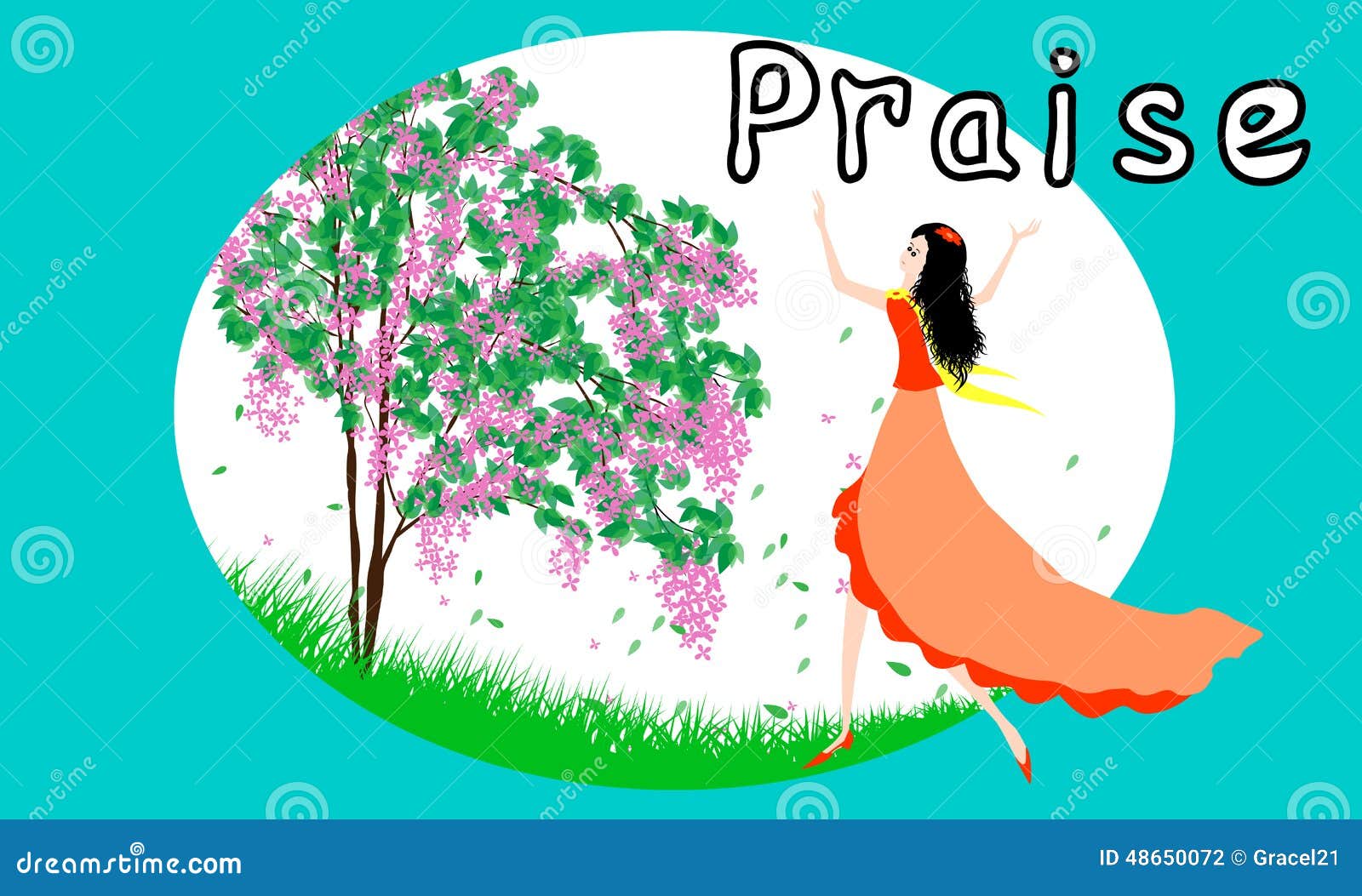 Praise stock vector. Illustration of christian, dancing - 48650072