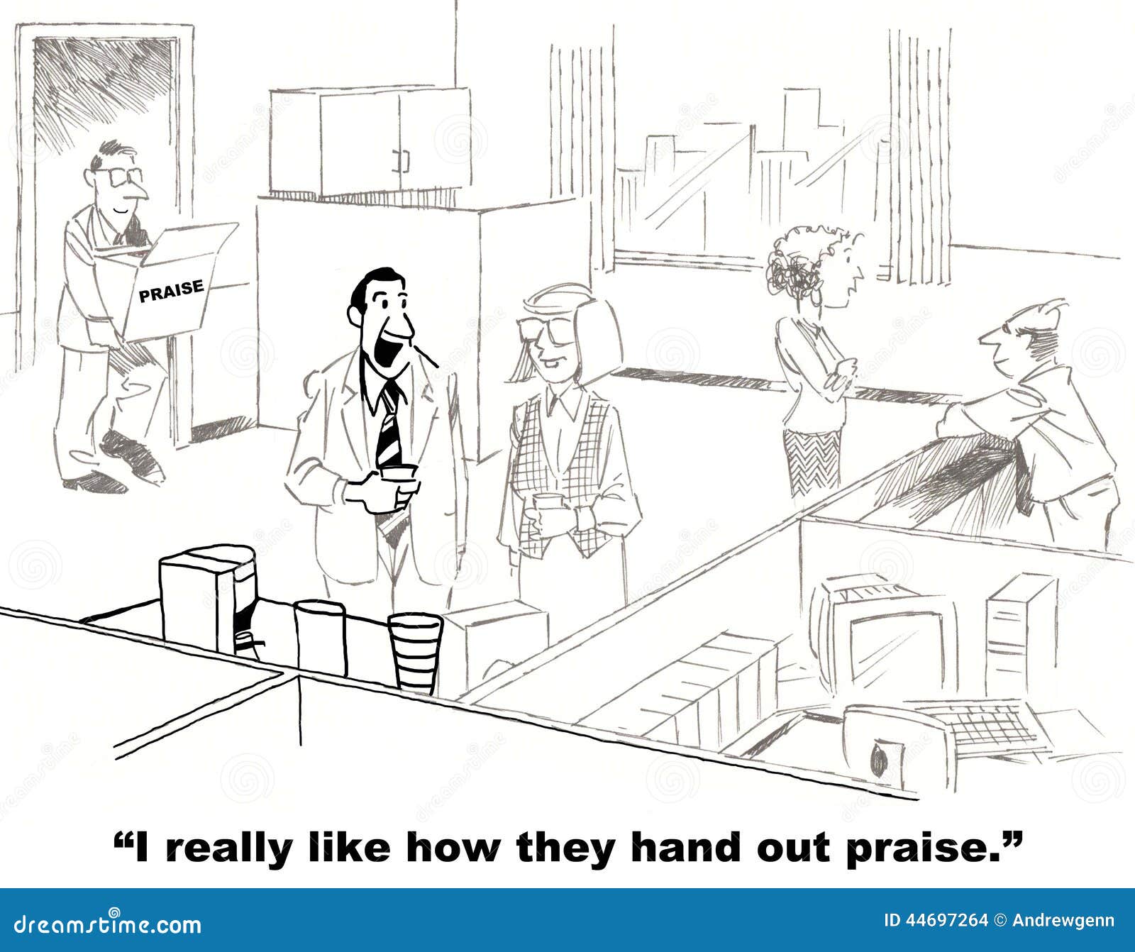 Praise for Employees stock illustration. Illustration of coworkers ...