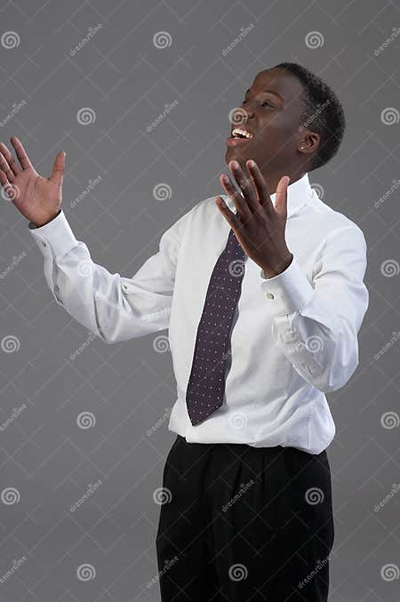 Praise grey background stock photo. Image of coed, expression - 899260