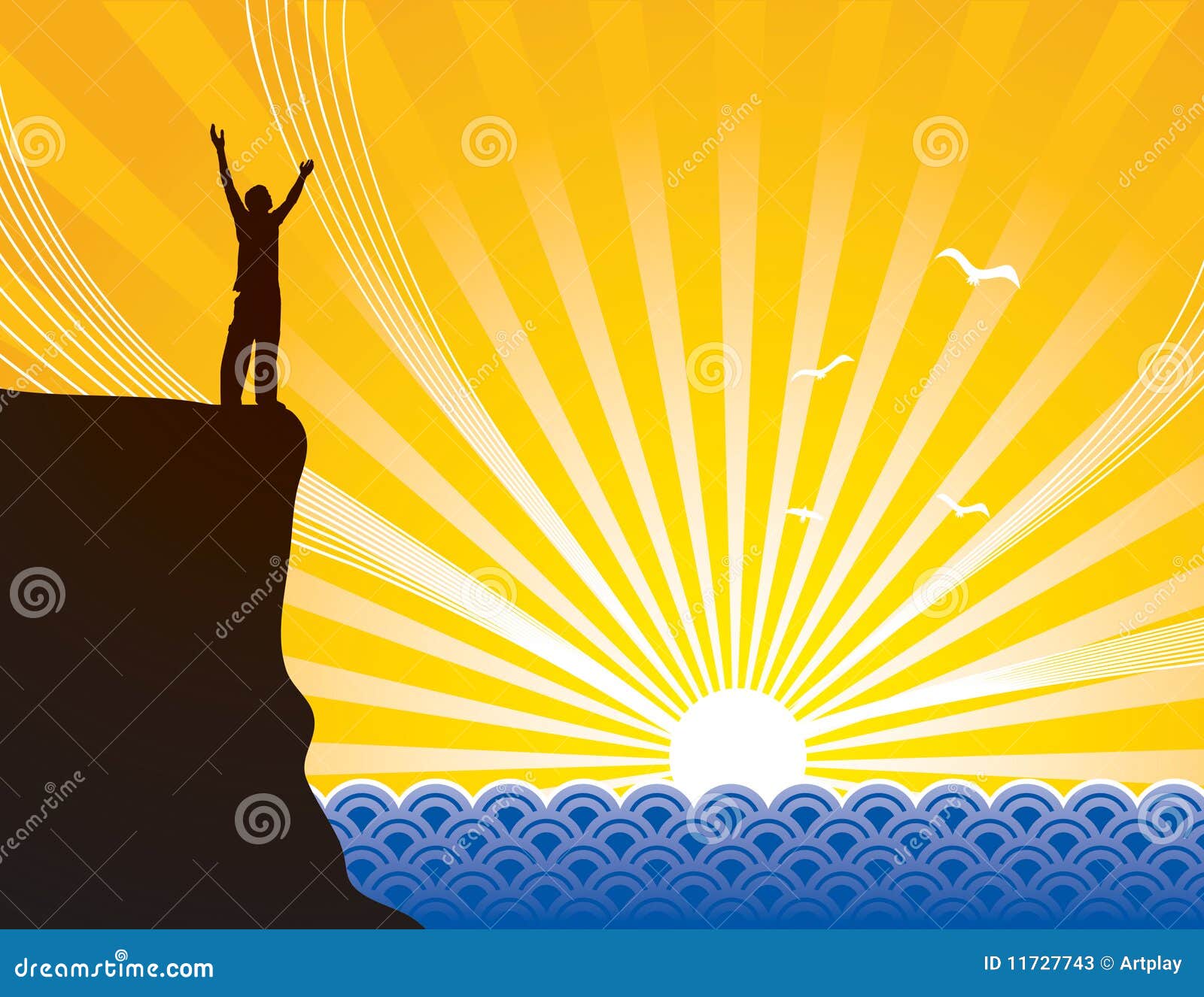 Praise Ocean stock vector. Illustration of lifestyle - 11727743