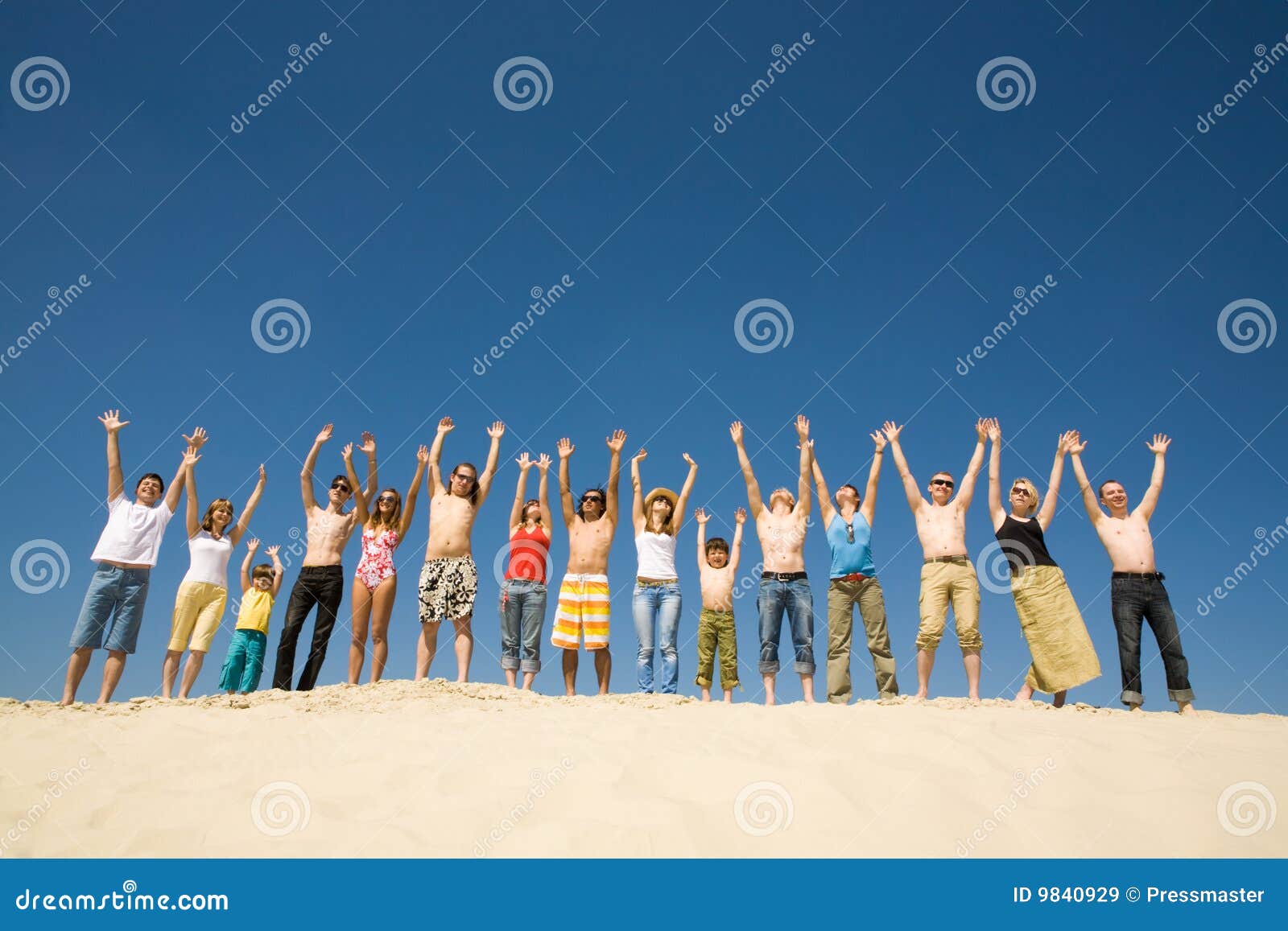 Praising stock image. Image of people, resort, beach, male - 9840929