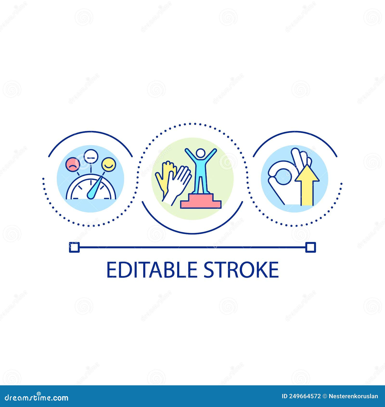 Reinforcing Good Behavior Light Blue Concept Icon Vector Illustration ...