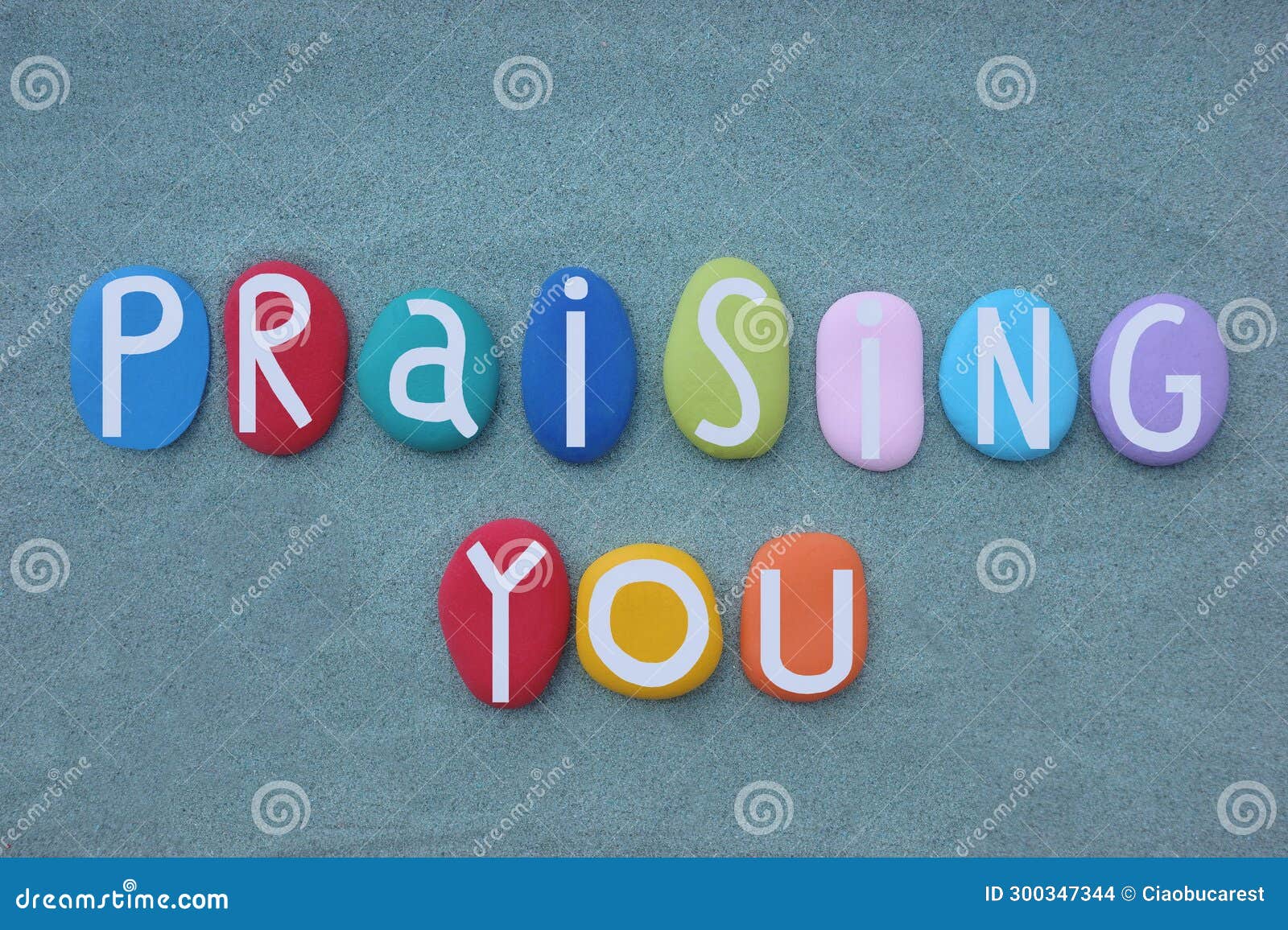 Praising You, Expression of Approval Composed with Multi Colored Stone ...