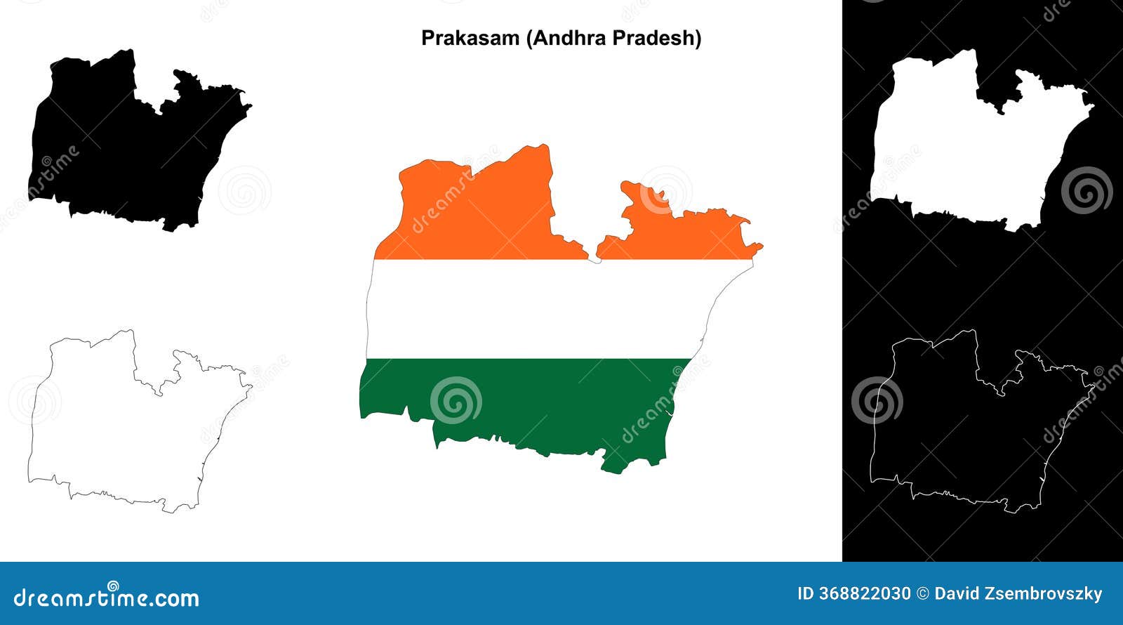 Prakasam District Andhra Pradesh State, Republic Of India Map Vector ...