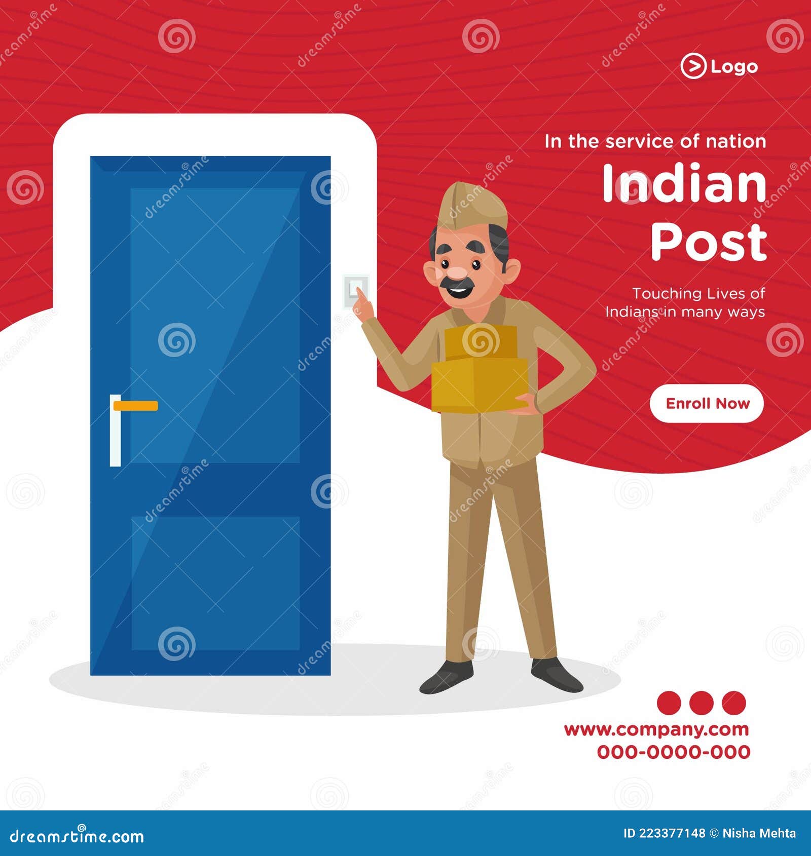 Banner Design of Indian Post Service Stock Vector - Illustration of ...