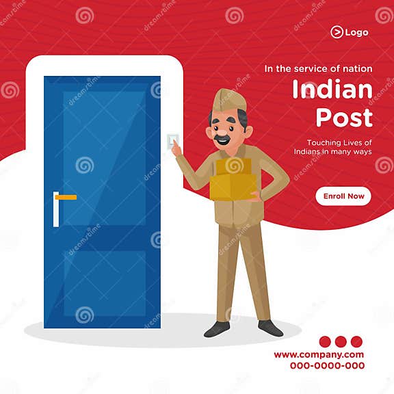 Banner Design of Indian Post Service Stock Vector - Illustration of ...