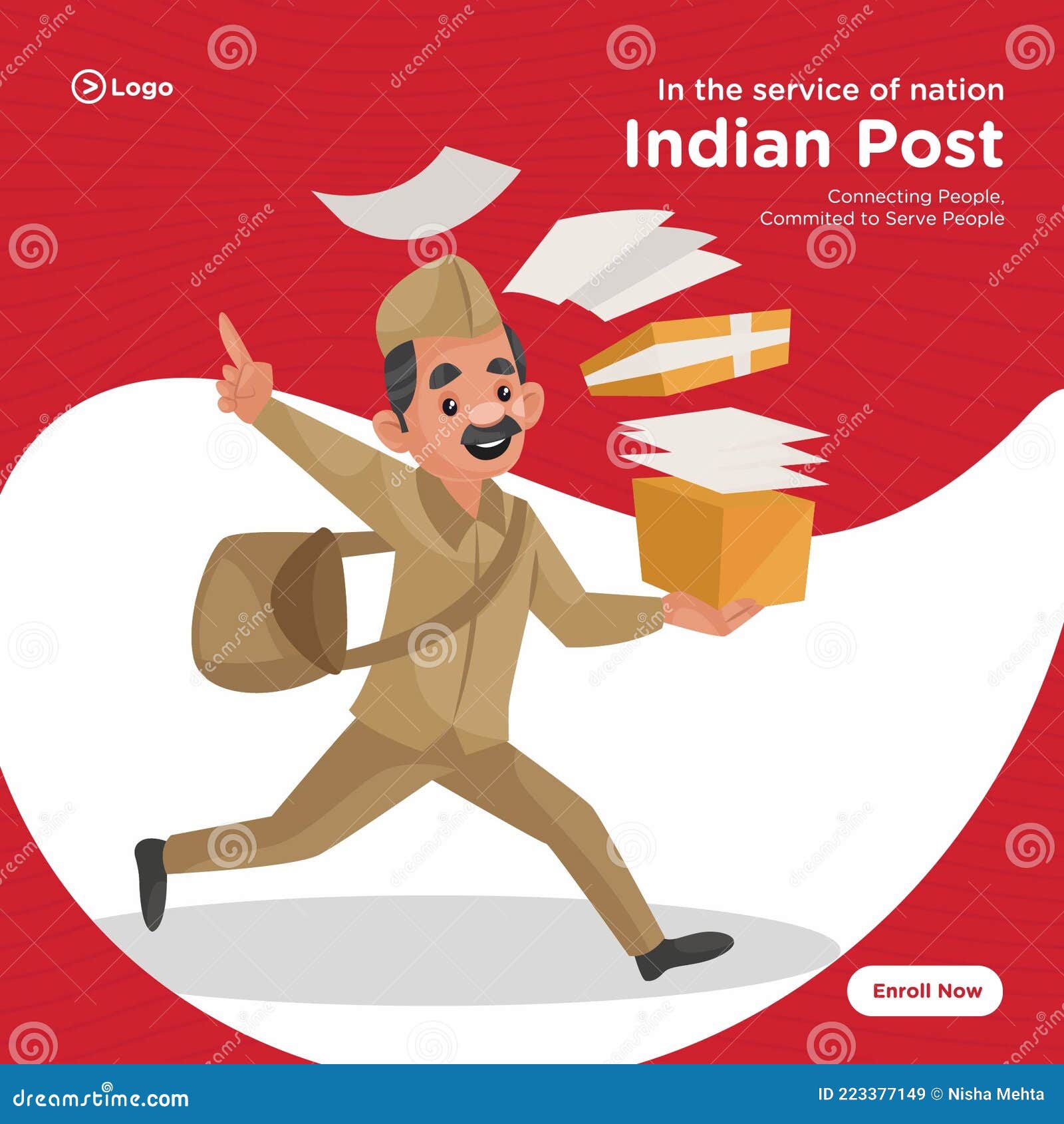 Banner Design of Indian Post Service Stock Vector - Illustration of ...
